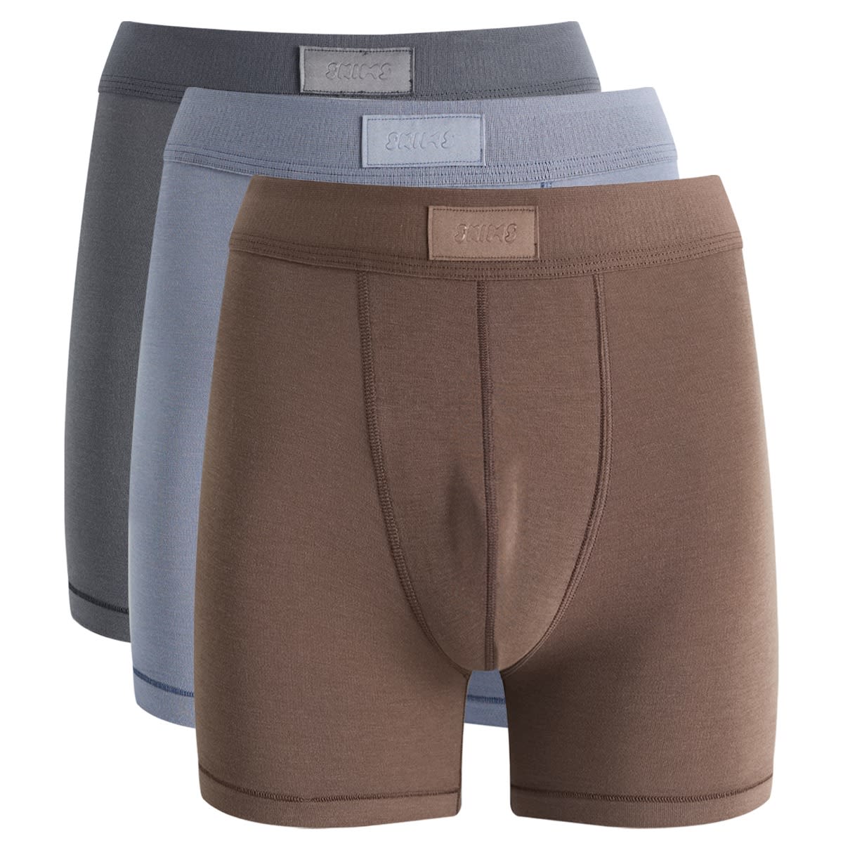 SKIMS Cotton 3 Pack Boxer Brief 5 Inch Dark Sepia Multi | END. (GB)