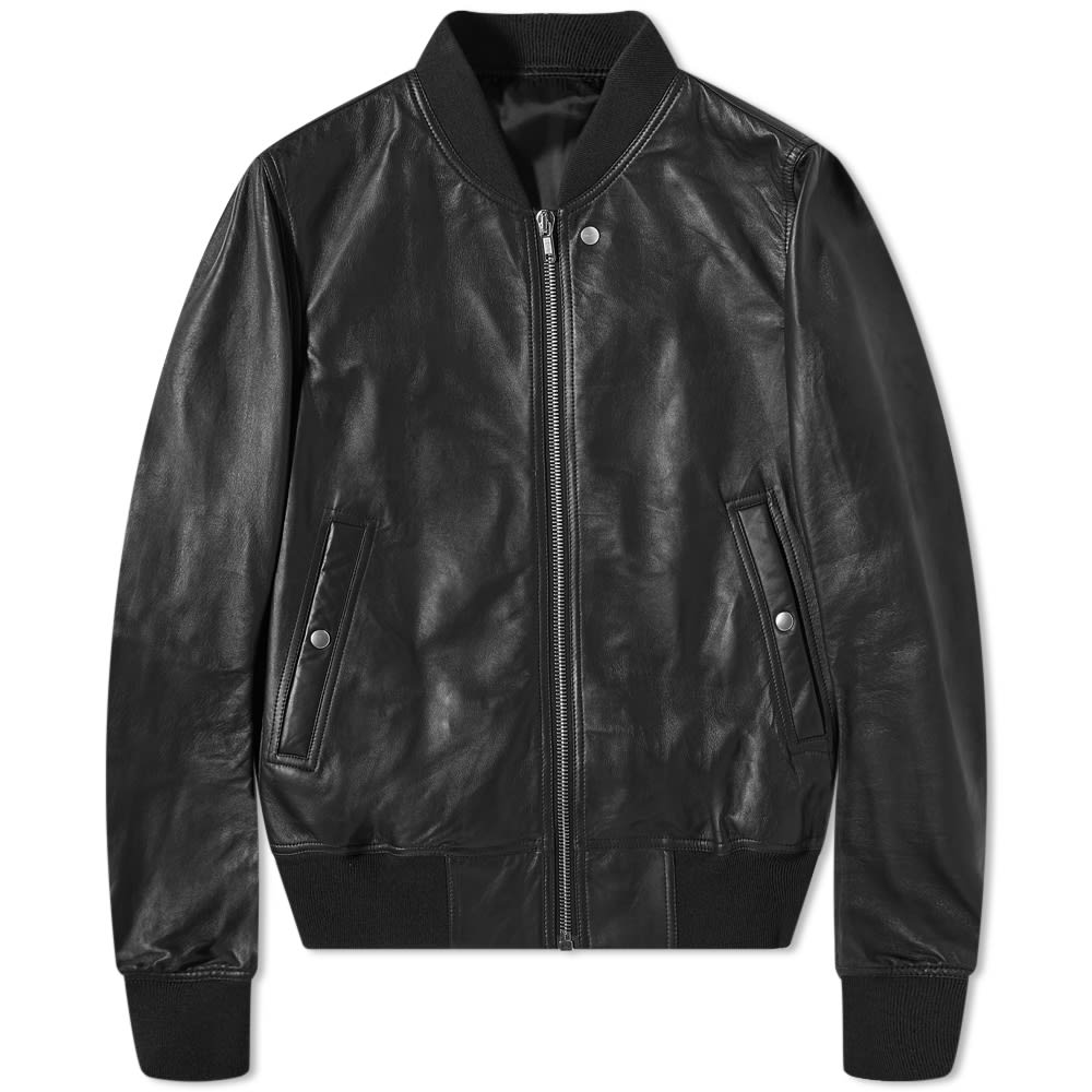 Rick Owens Leather Flight Bomber Jacket Black | END. (KR)