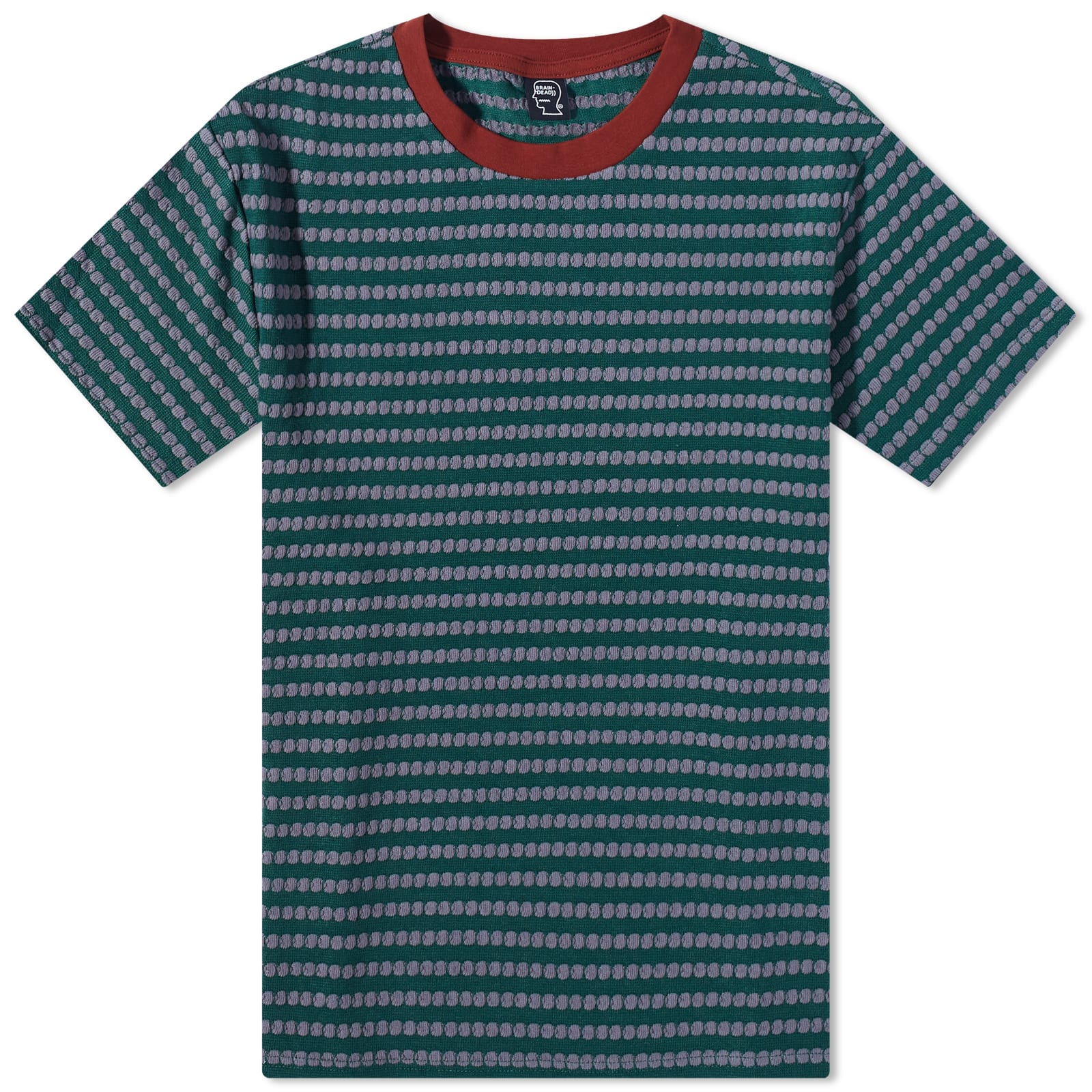 Brain Dead Raised Dot Striped T-Shirt Forest Green | END. (GB)