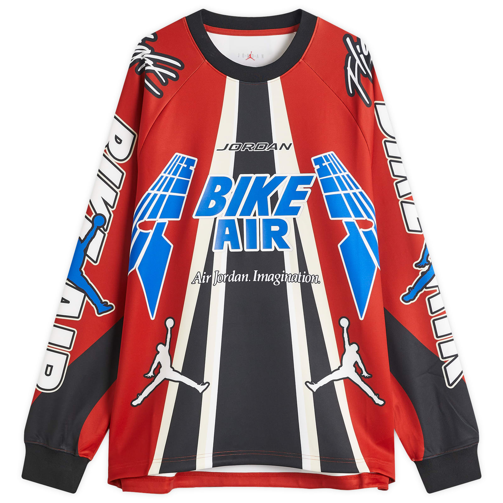 Air Jordan x Nigel Sylvester M J Bike Jersey Cinnabar, Black & Lyon ...