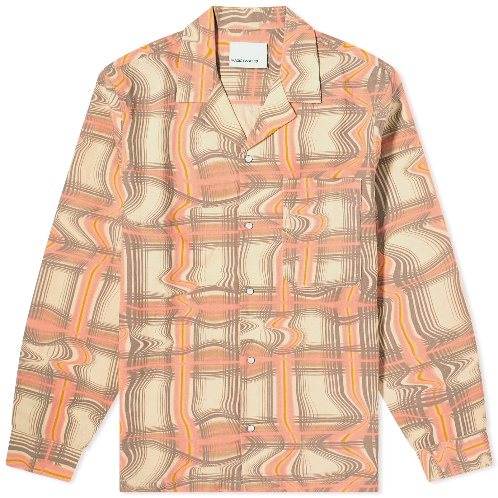 ACMH by Magic Castles Long Sleeve Wave Shirt Warped Check Print | END. (US)
