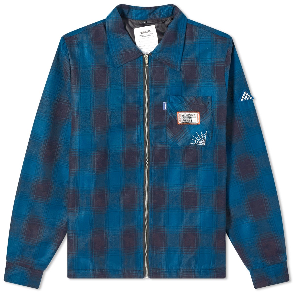 Deva States Cobweb Flannel Overshirt Blue | END. (GB)