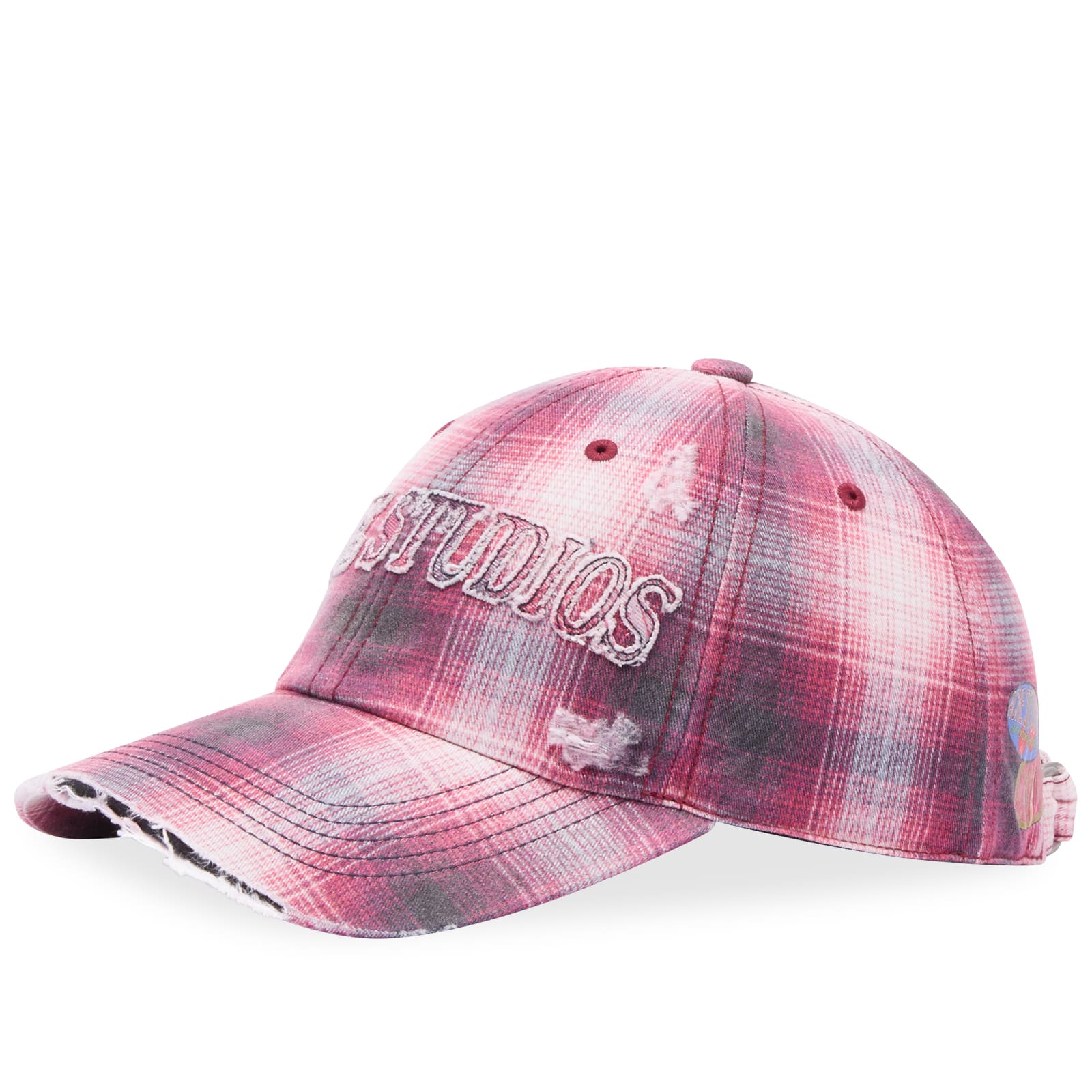 Acne Studios Plaid Check Cap Red & Blue | END. (US)