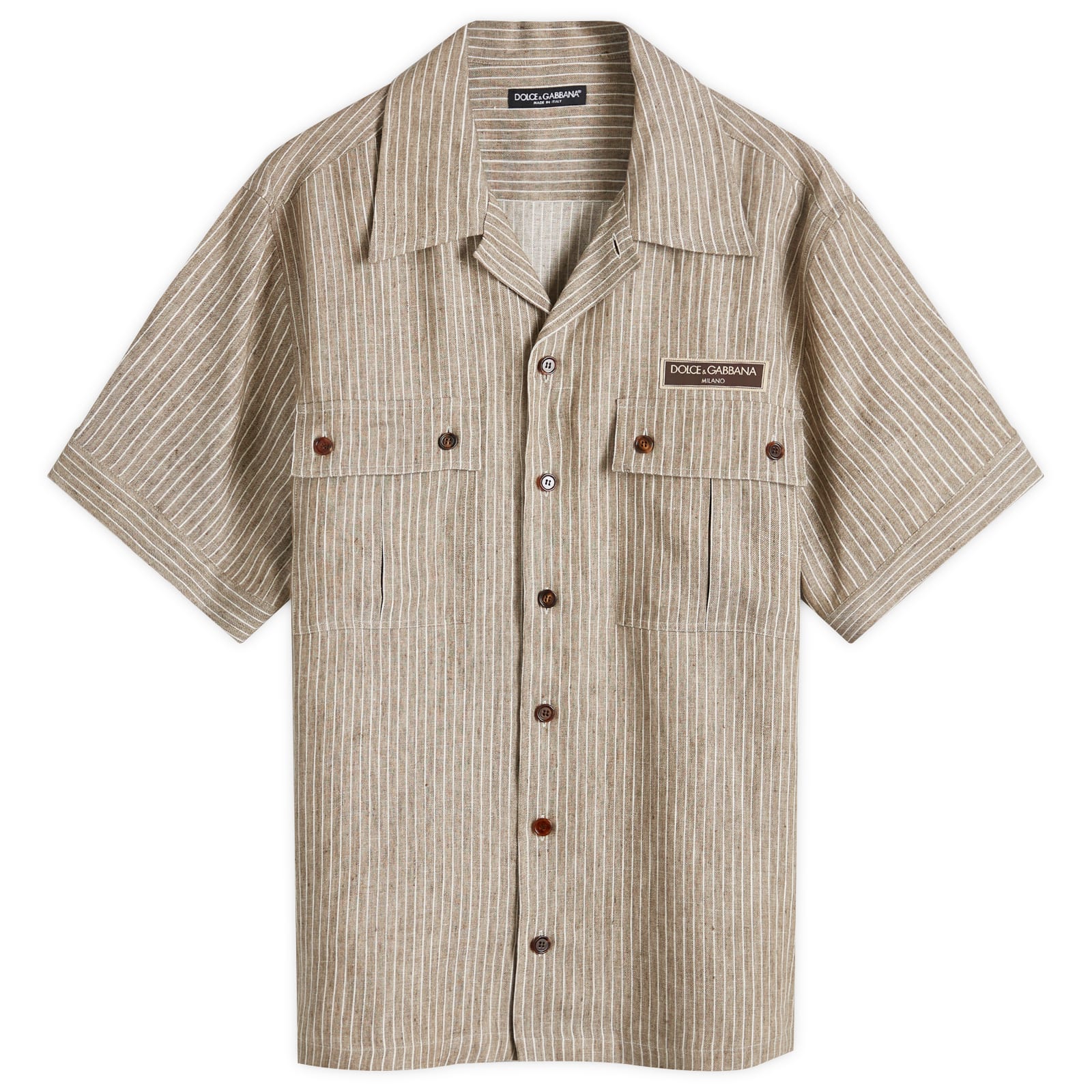 Dolce & Gabbana Pinstripe Linen Vacation Shirt Rigato | END.