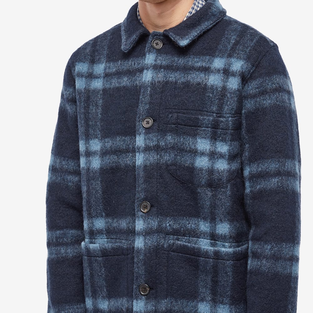 Universal Works Check Wool Fleece Field Jacket Navy | END. (UK)