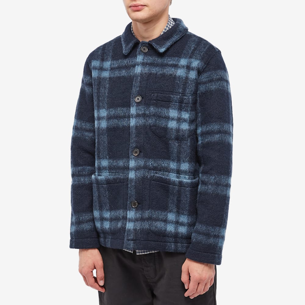 Universal Works Check Wool Fleece Field Jacket Navy | END. (UK)