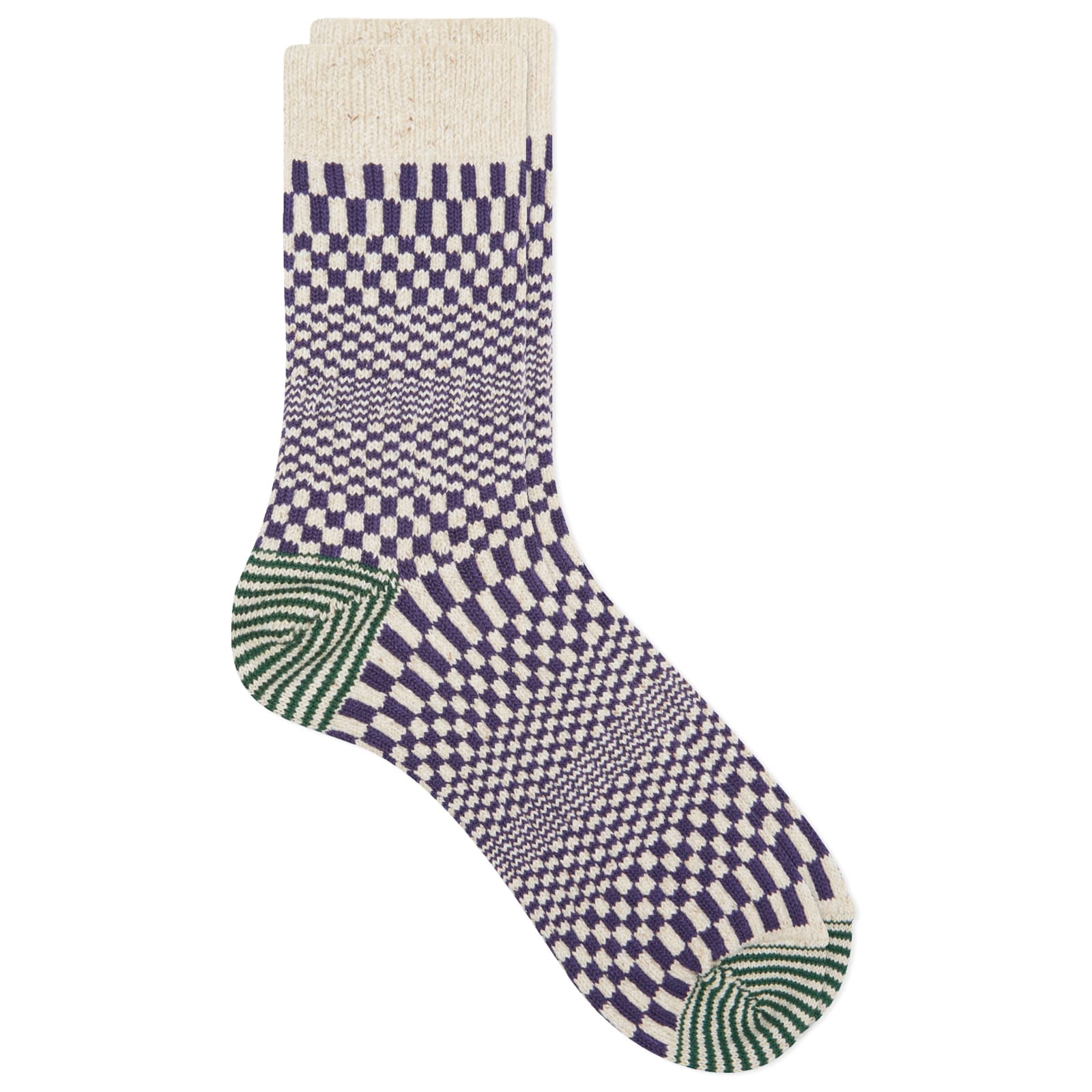 RoToTo Warped Checker Crew Sock Blueberry | END. (AU)