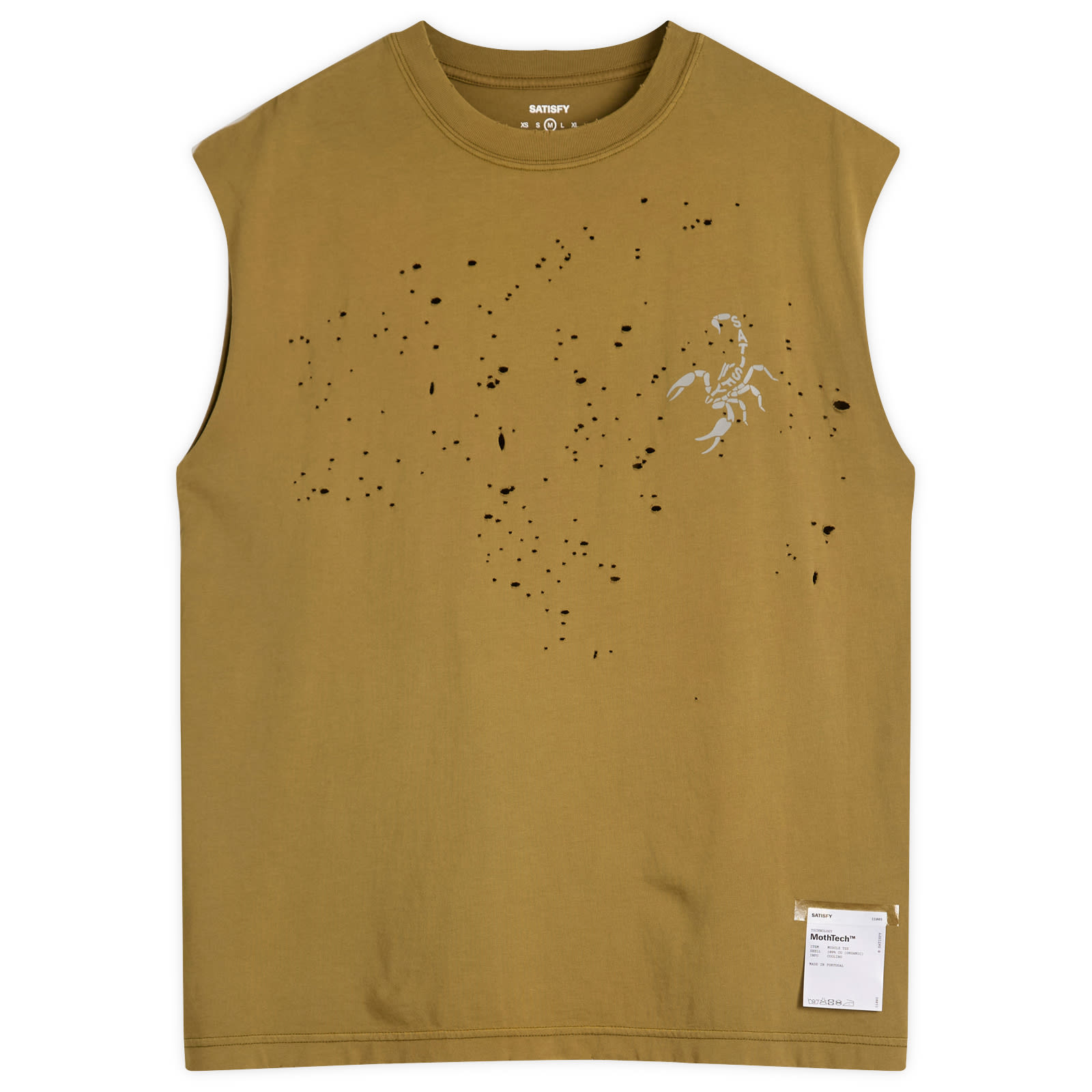 Satisfy MothTech™ Muscle T-Shirt Sun Bleached Military Olive | END. (GB)