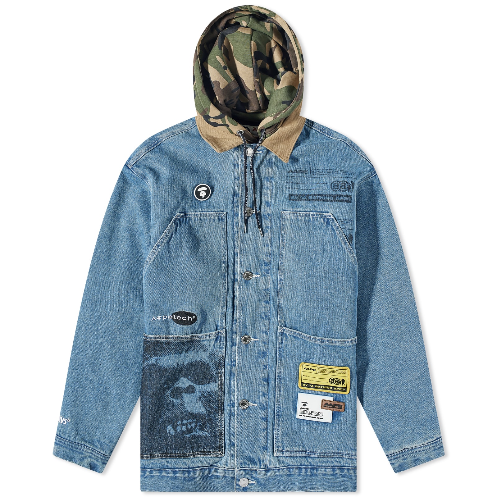 AAPE Hooded Insert Worker Jacket Blue | END. (KR)