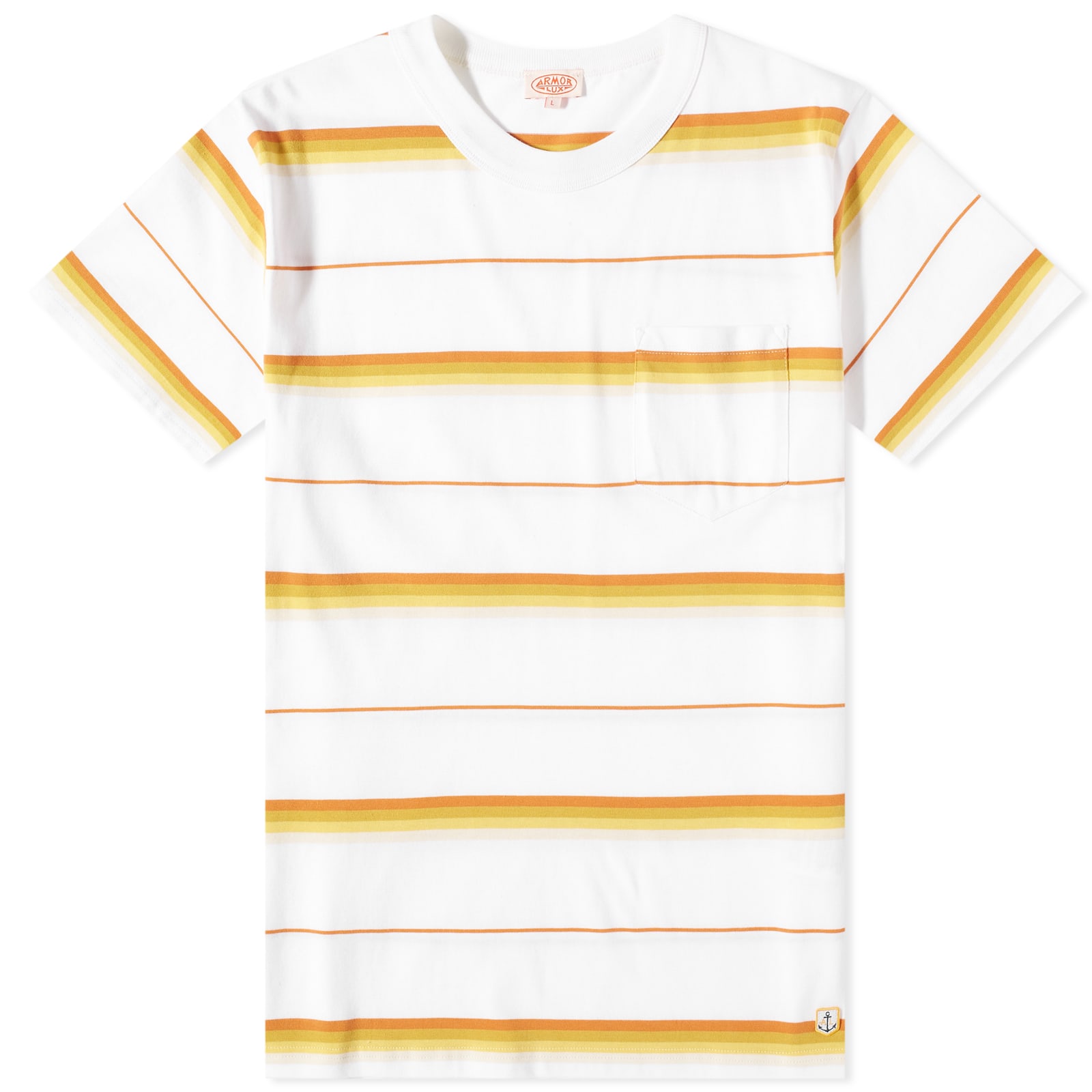 Armor-Lux Stripe T-Shirt White, Yellow & Rusty | END. (GB)