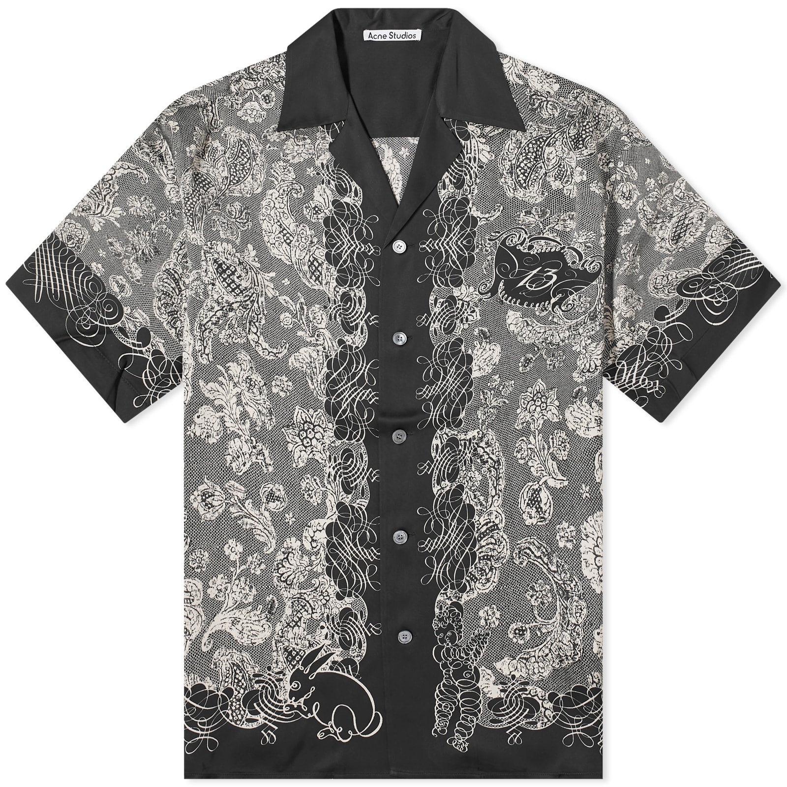 Acne Studios Sowen Building Print Vacation Shirt Black & Ecru | END. (US)
