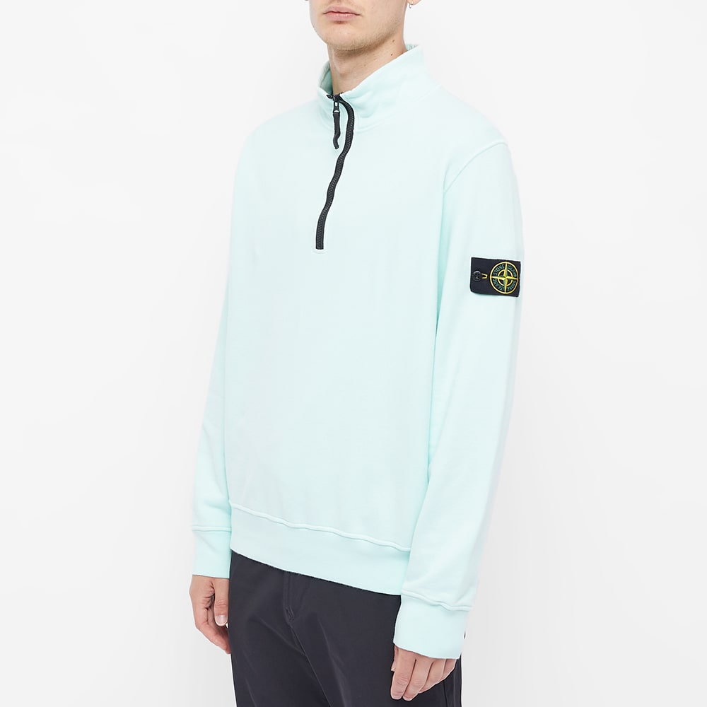 Stone Island Brushed Cotton Fleece Half Zip Sweat Aqua | END. (SG)