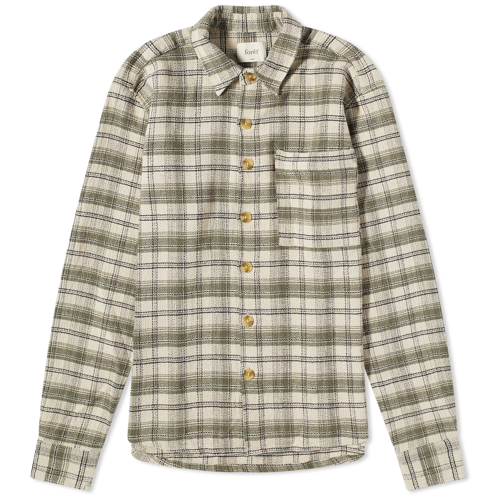 Foret Buzz Check Overshirt Army Check | END.