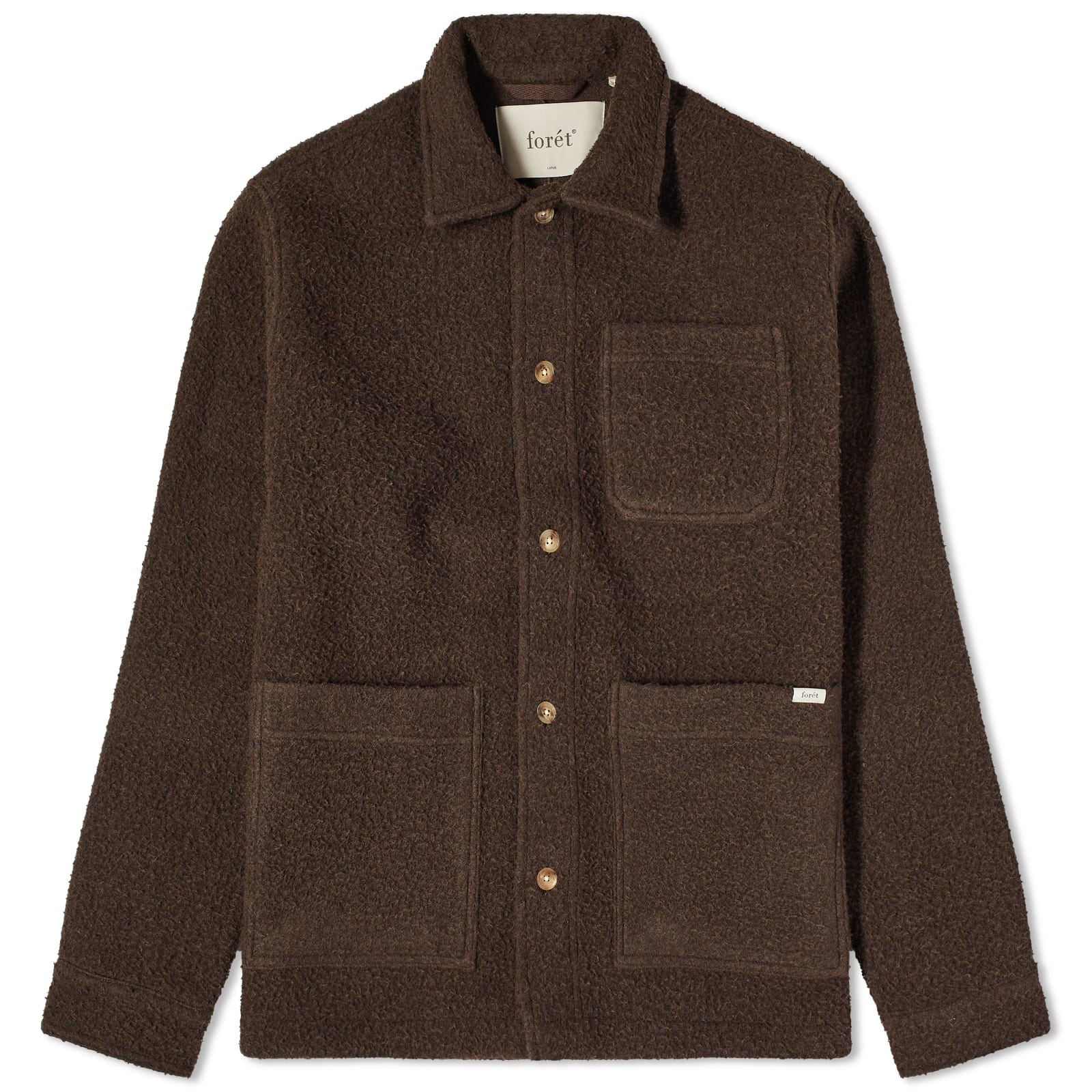 Foret Stay Wool Chore Jacket Deep Brown | END. (US)
