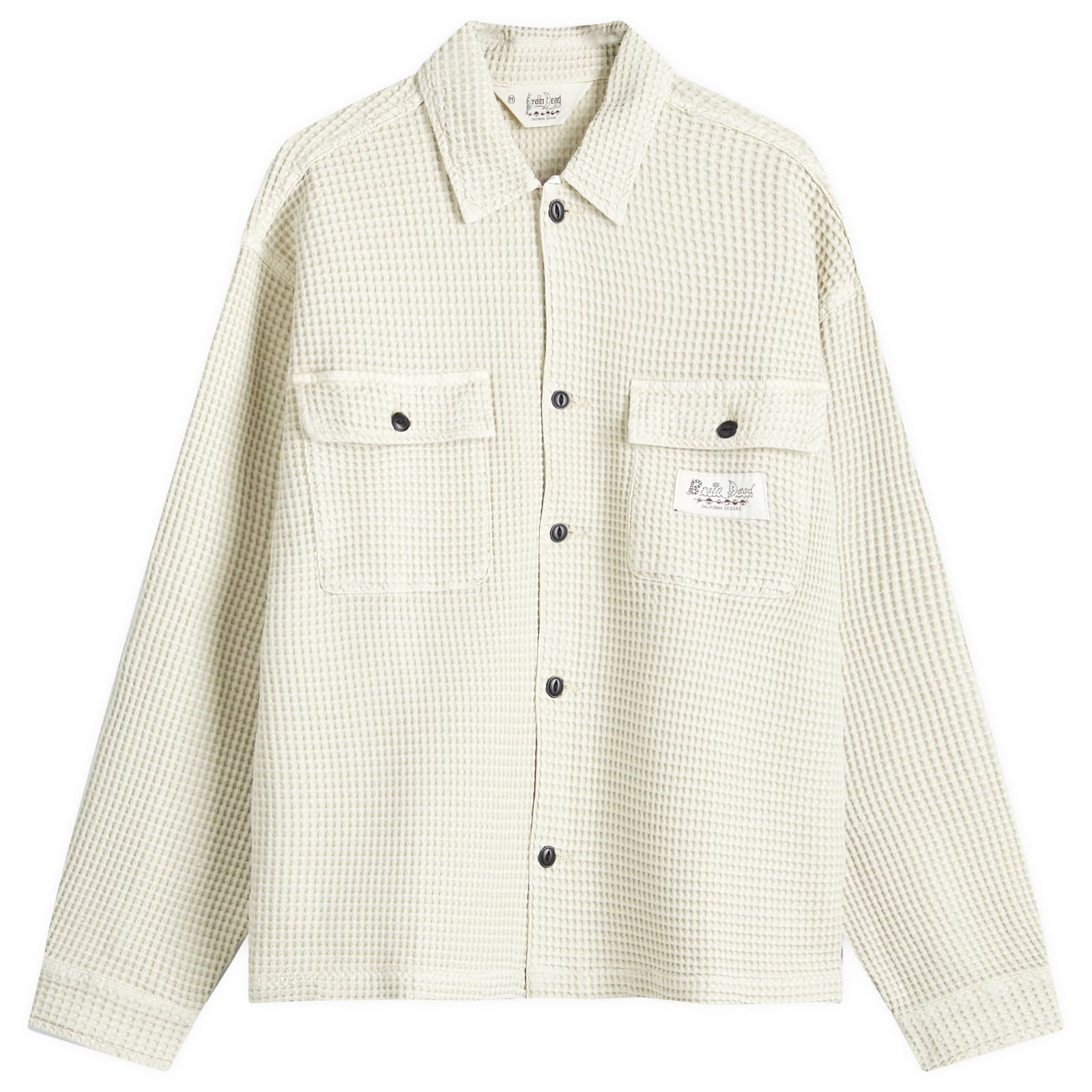Brain Dead Waffle Button Overshirt Tan | END. (US)