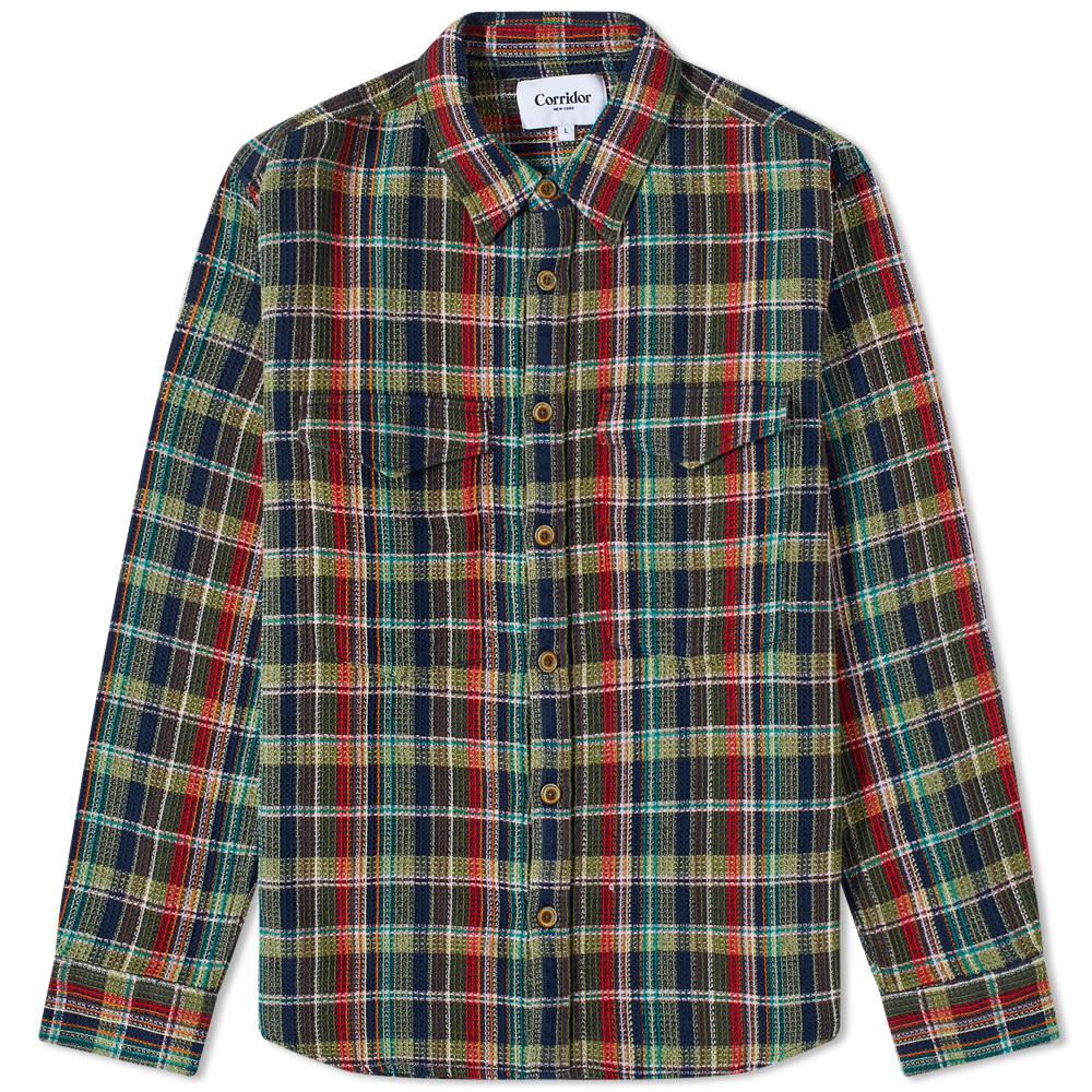 Corridor Waffle Madras Shirt Twisted Forest | END. (GB)