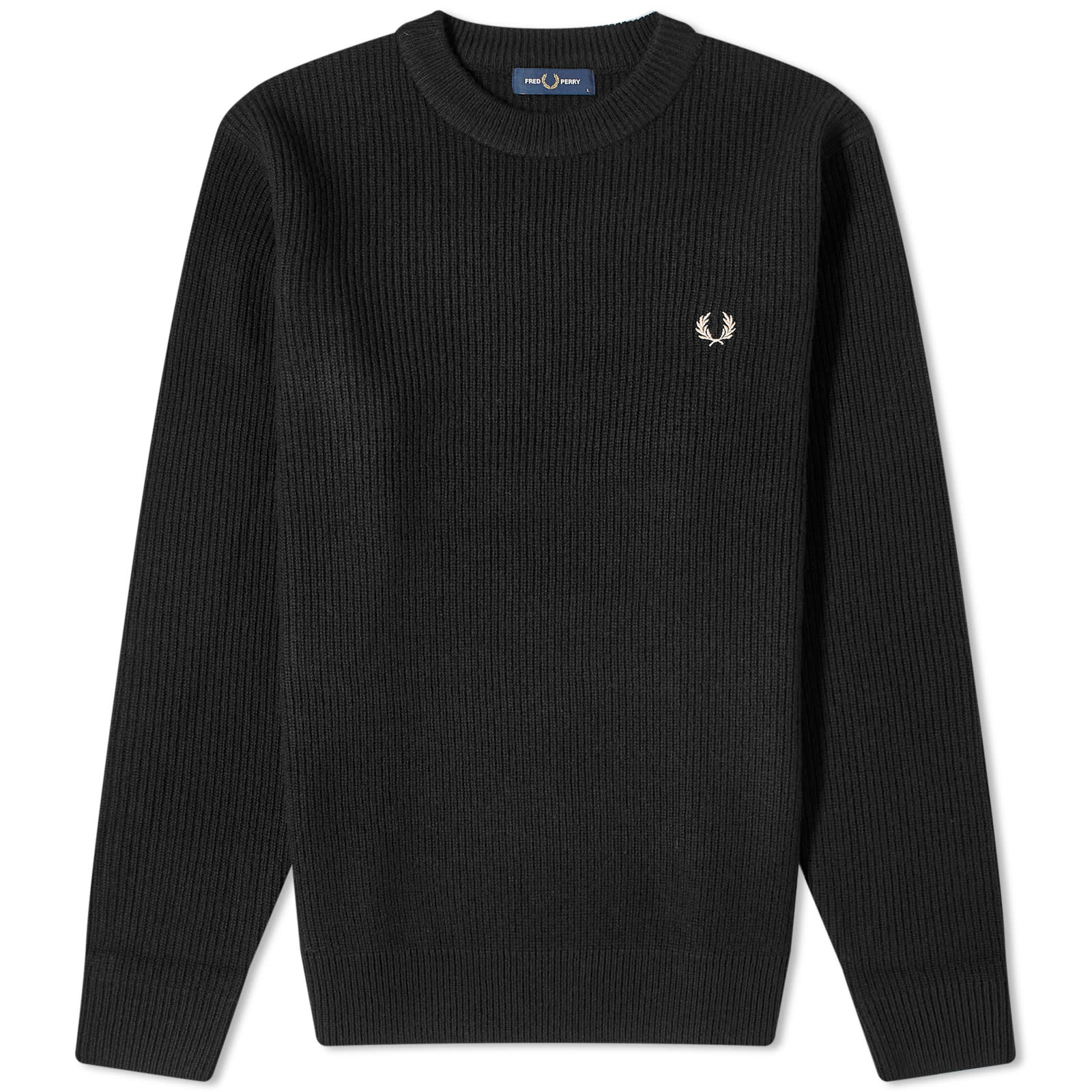 Fred Perry Textured Lambswool Jumper Black | END. (US)