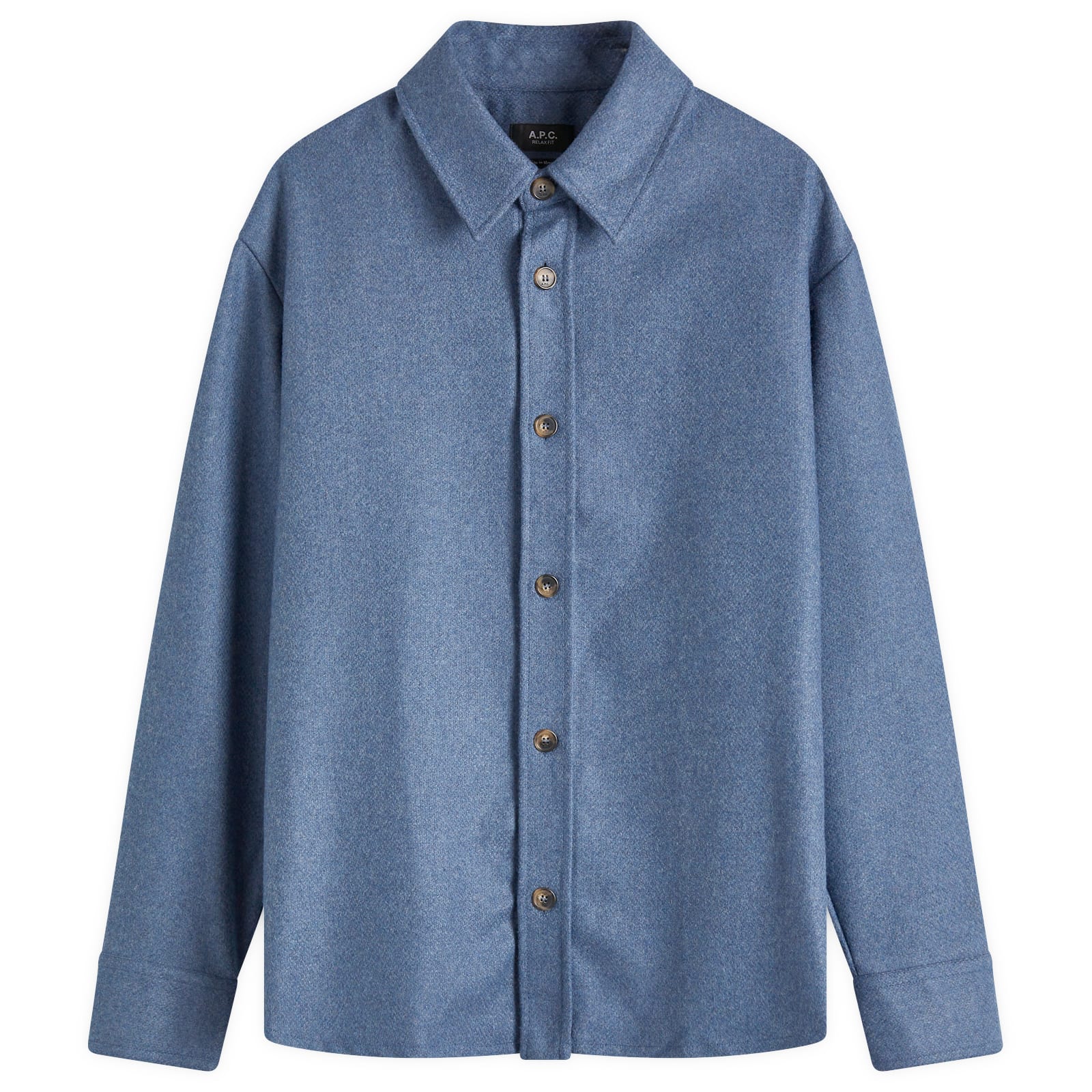 A.P.C. Bobby Wool Overshirt Blue Marl | END. (GB)