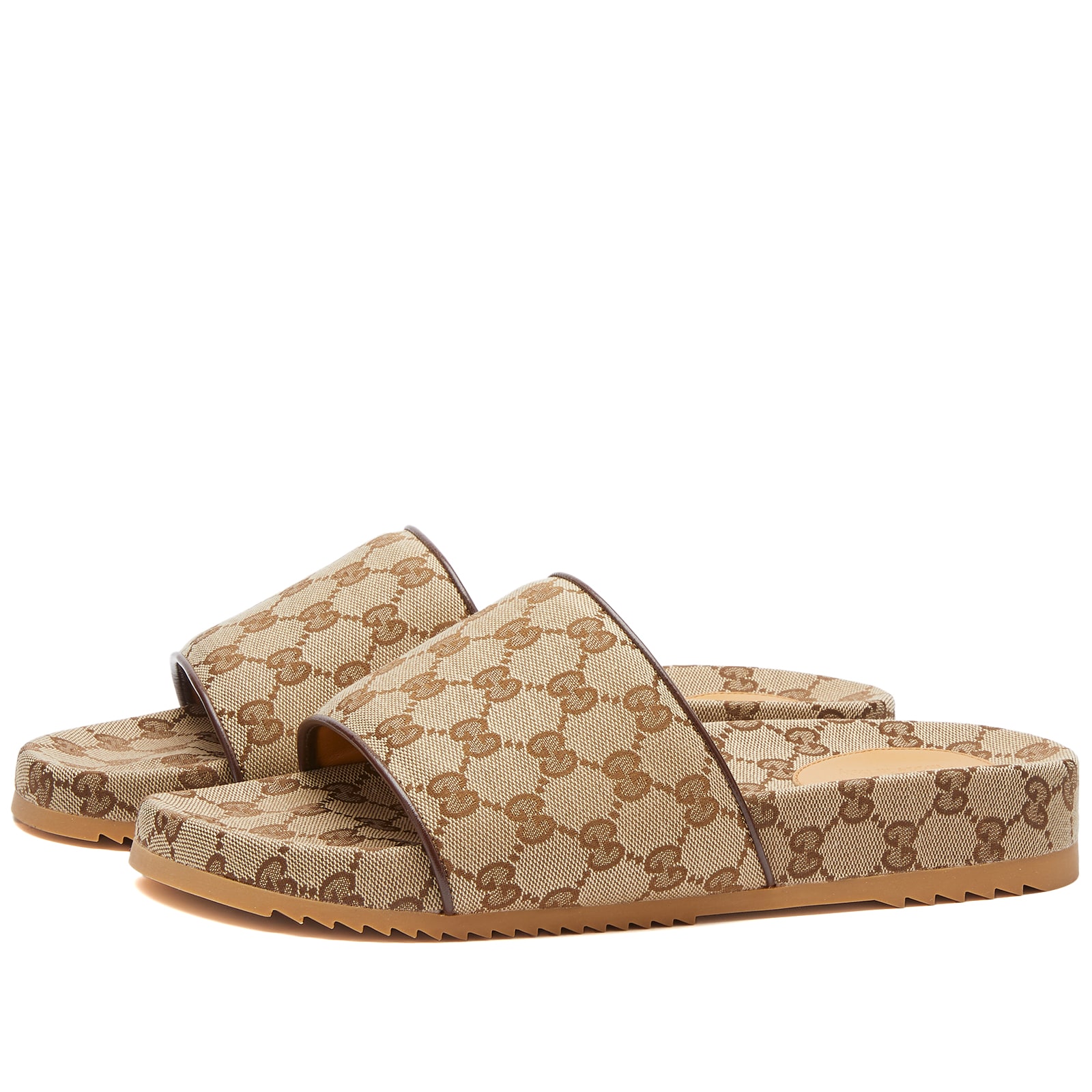 Gucci GG Leather Slide Beige | END.