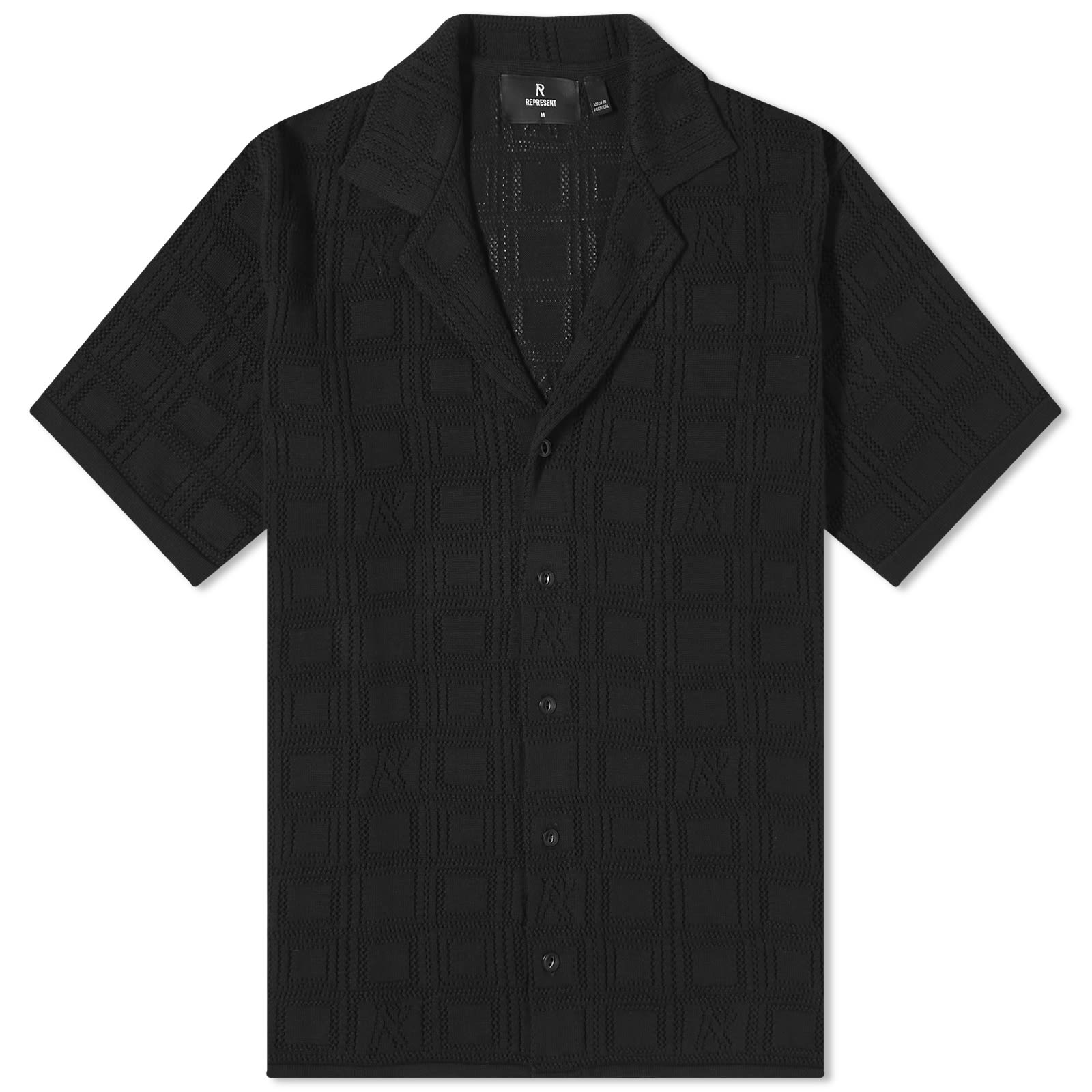 Represent Lace Knitted Vacation Shirt Black | END. (US)