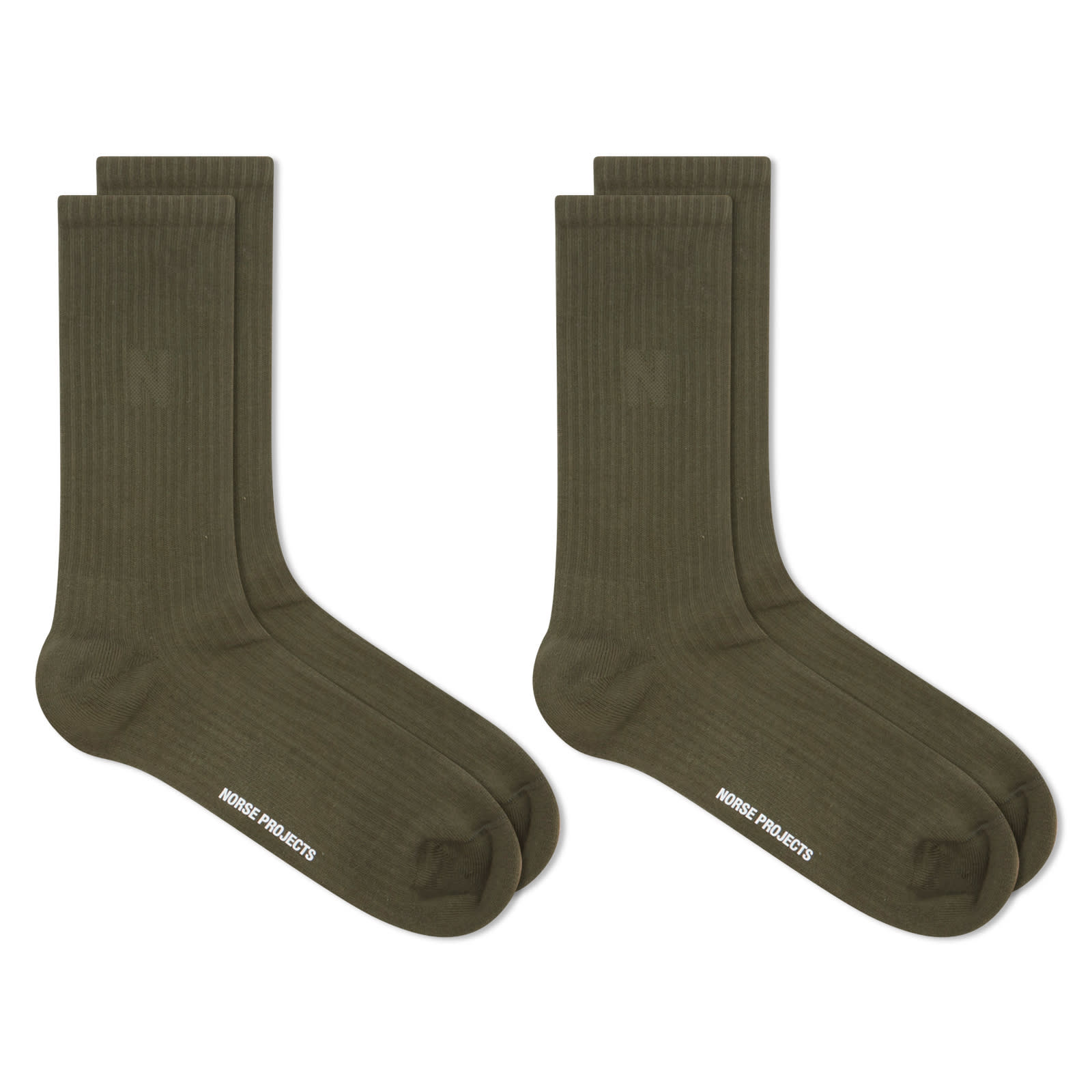 Norse Projects Bjarki N Logo Sock - 2 Pack Forest Green | END. (US)