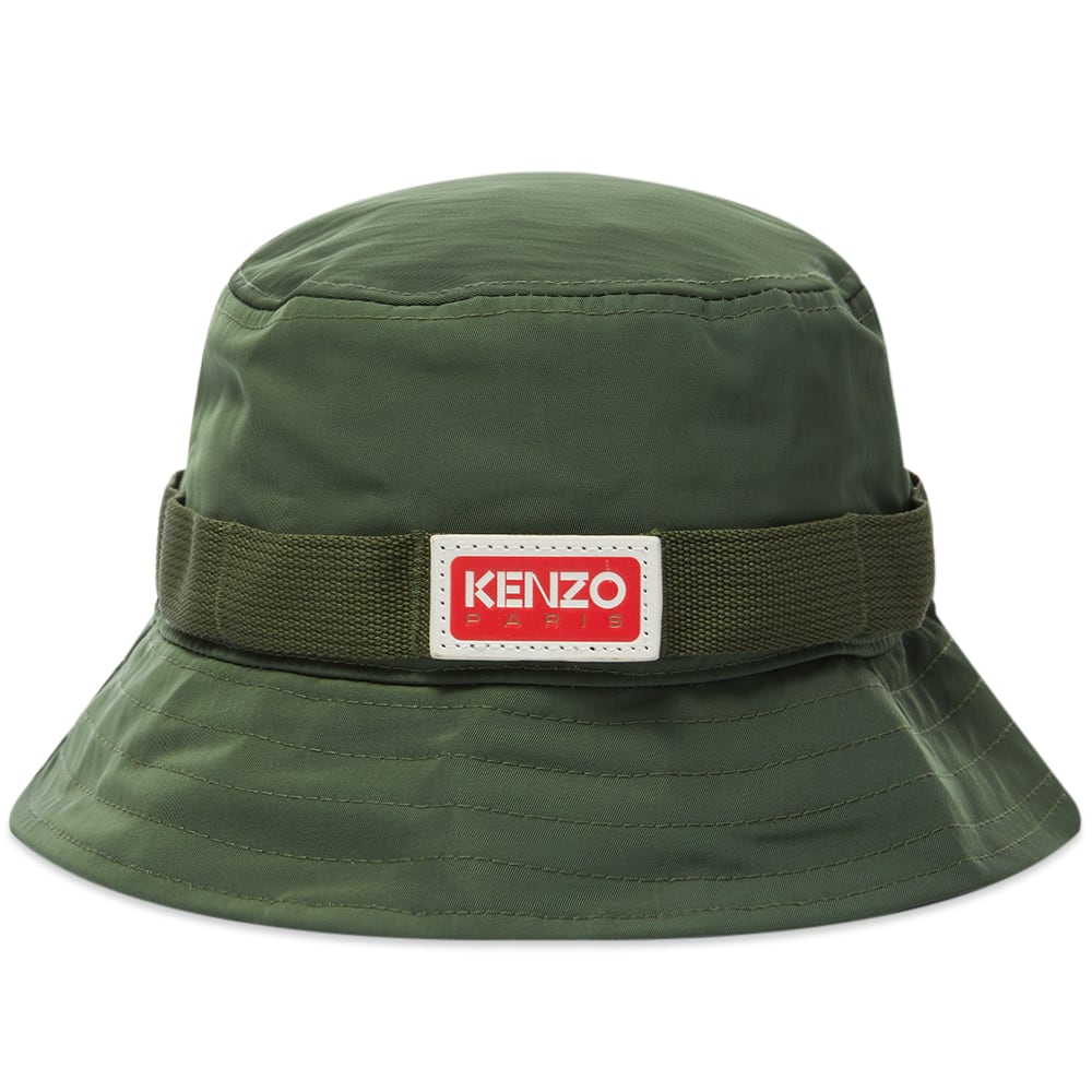 Kenzo Patch Logo Bucket Hat Dark Khaki | END. (US)