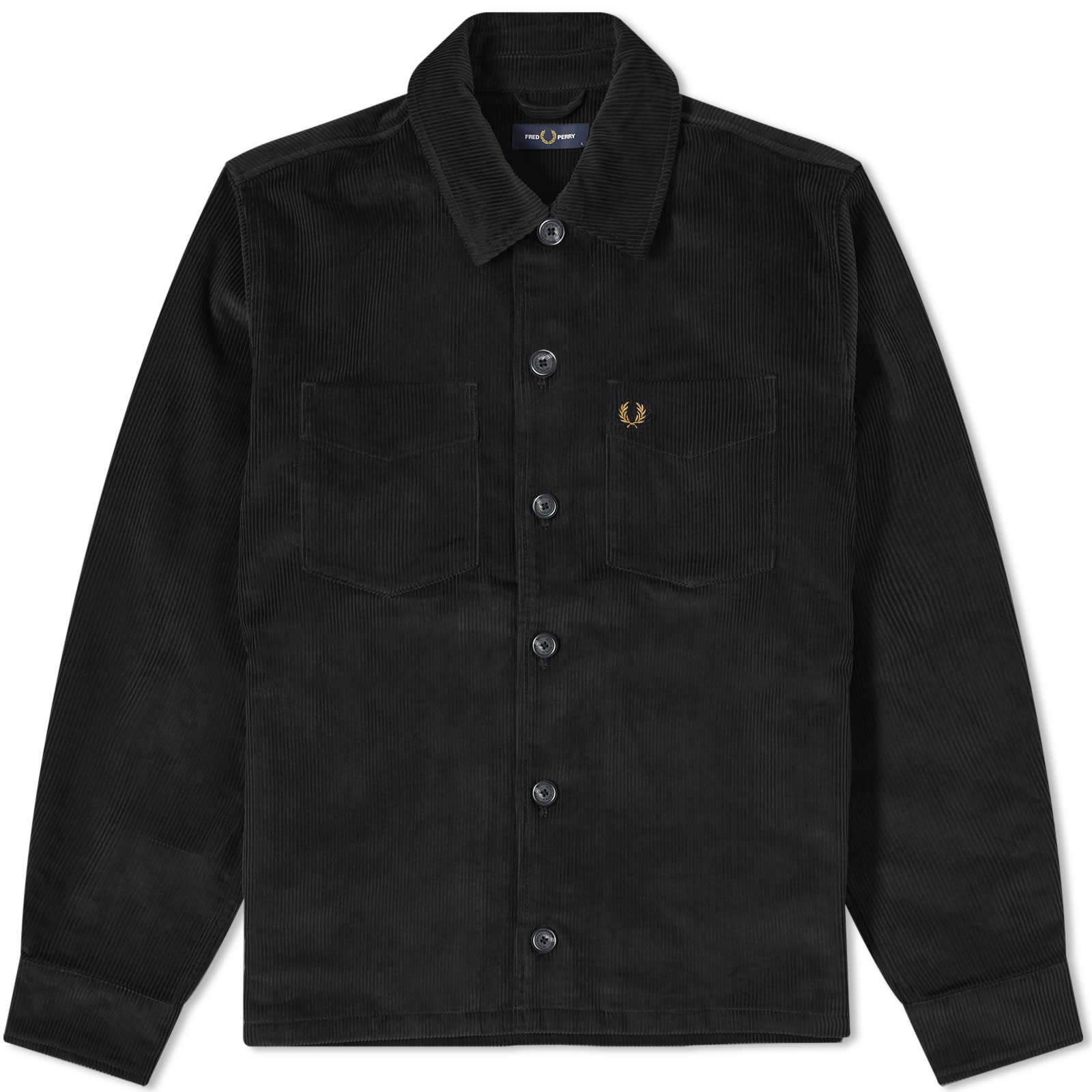 Fred Perry Cord Overshirt Black | END. (US)