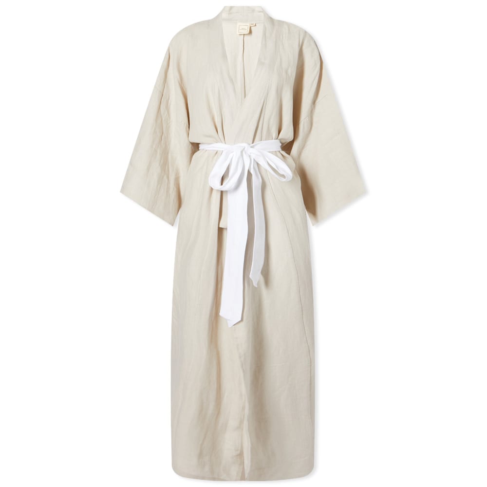 Deiji Studios 02 Linen Robe Oatmeal W White Tie | END. (US)