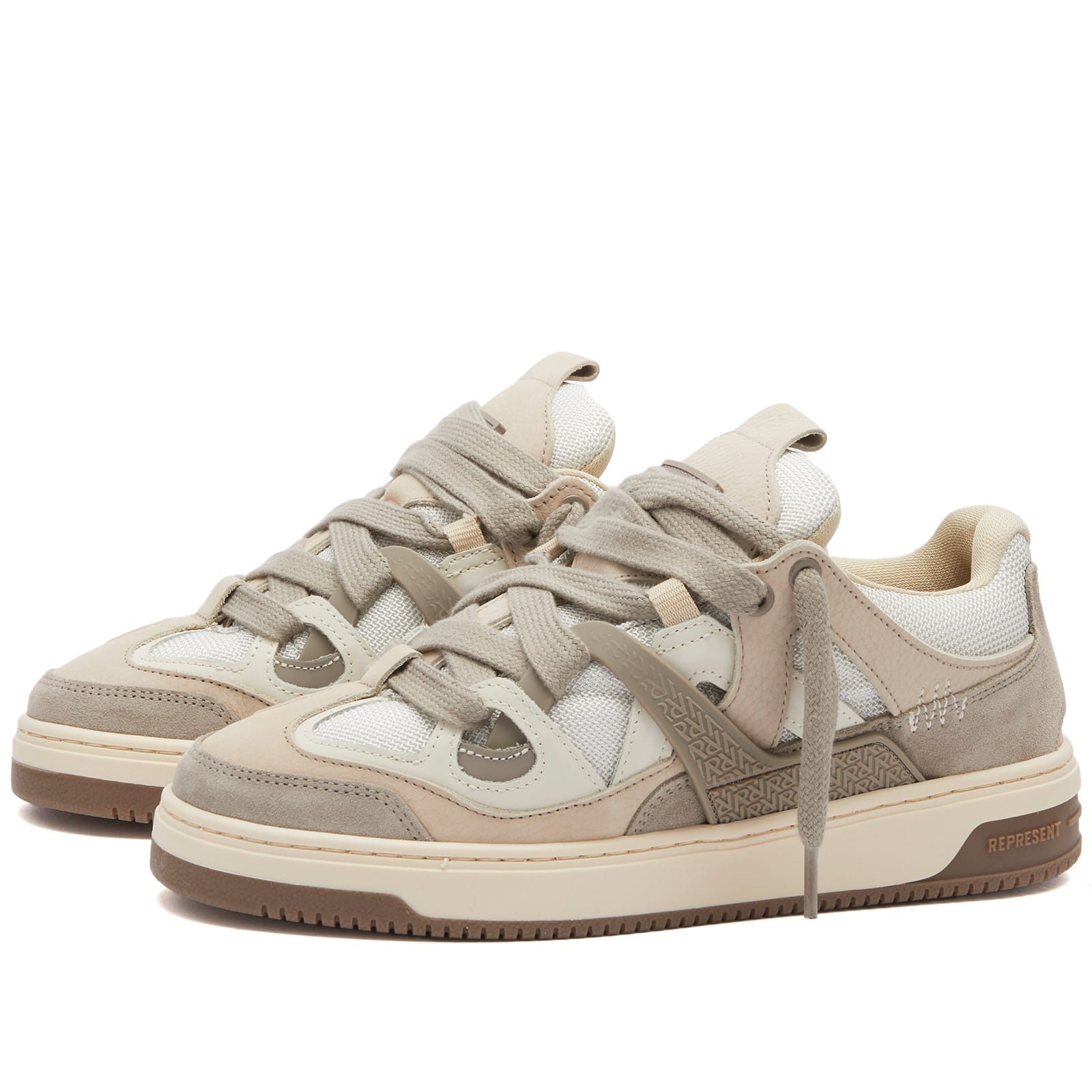 Represent Bully Leather Sneaker Washed Taupe & Cashmere | END.