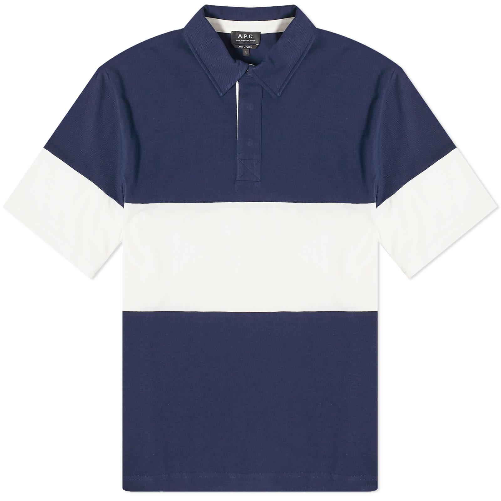 A.P.C. Kenneth Colourblock Polo Dark Navy & White | END. (US)