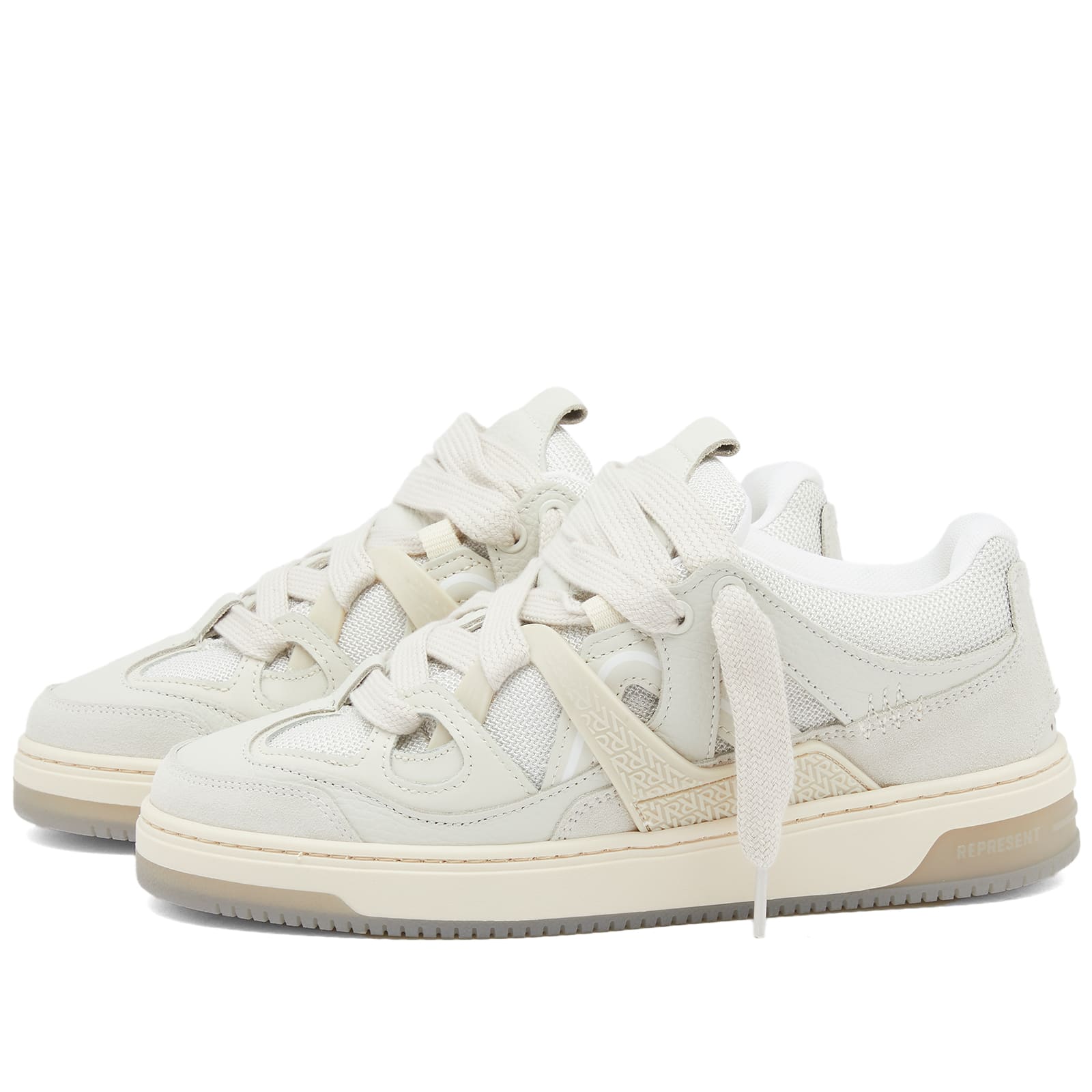 Represent Bully Leather Sneaker Vintage White & Grey | END.