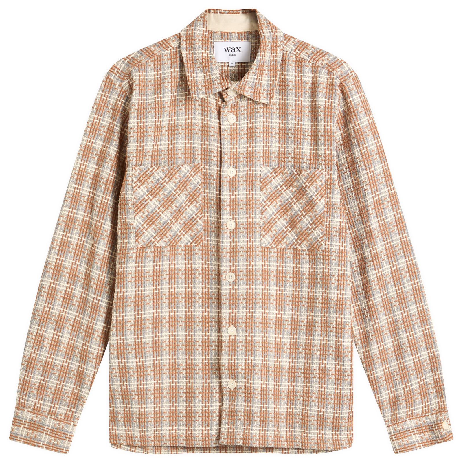 Wax London Men's Whiting Ladder Check Weave Overshirt Tan/Multi ...