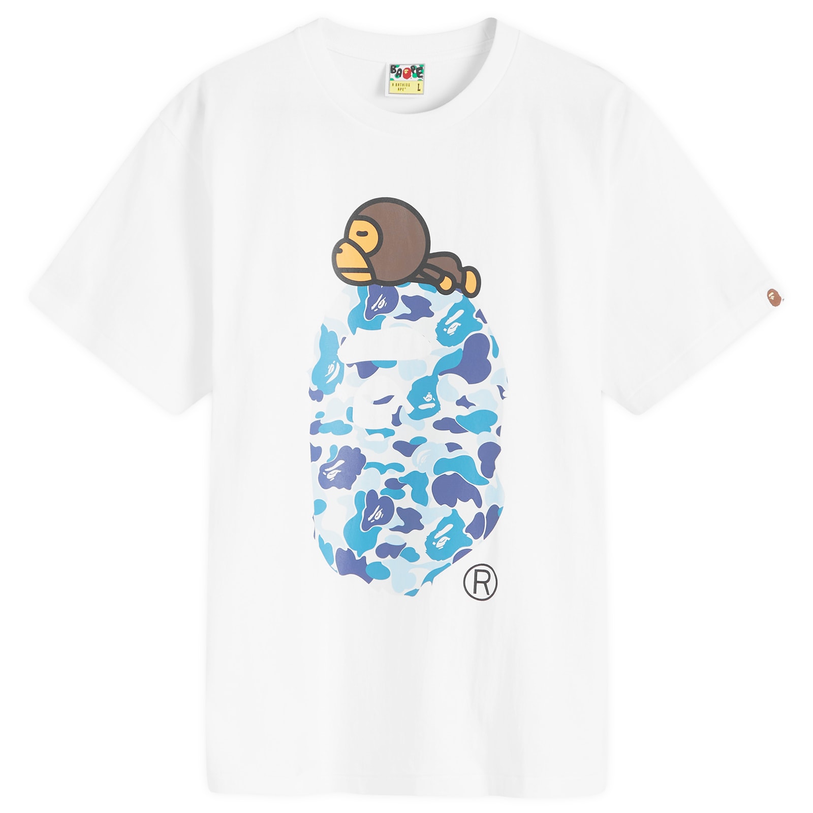 A Bathing Ape ABC Camo on Big Ape T-Shirt White & Blue | END. (GB)