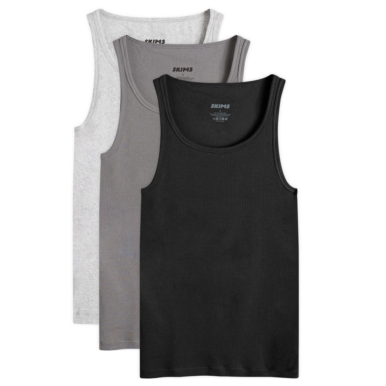 SKIMS Cotton Rib Tank - 3-Pack Heather Multi | END. (GB)