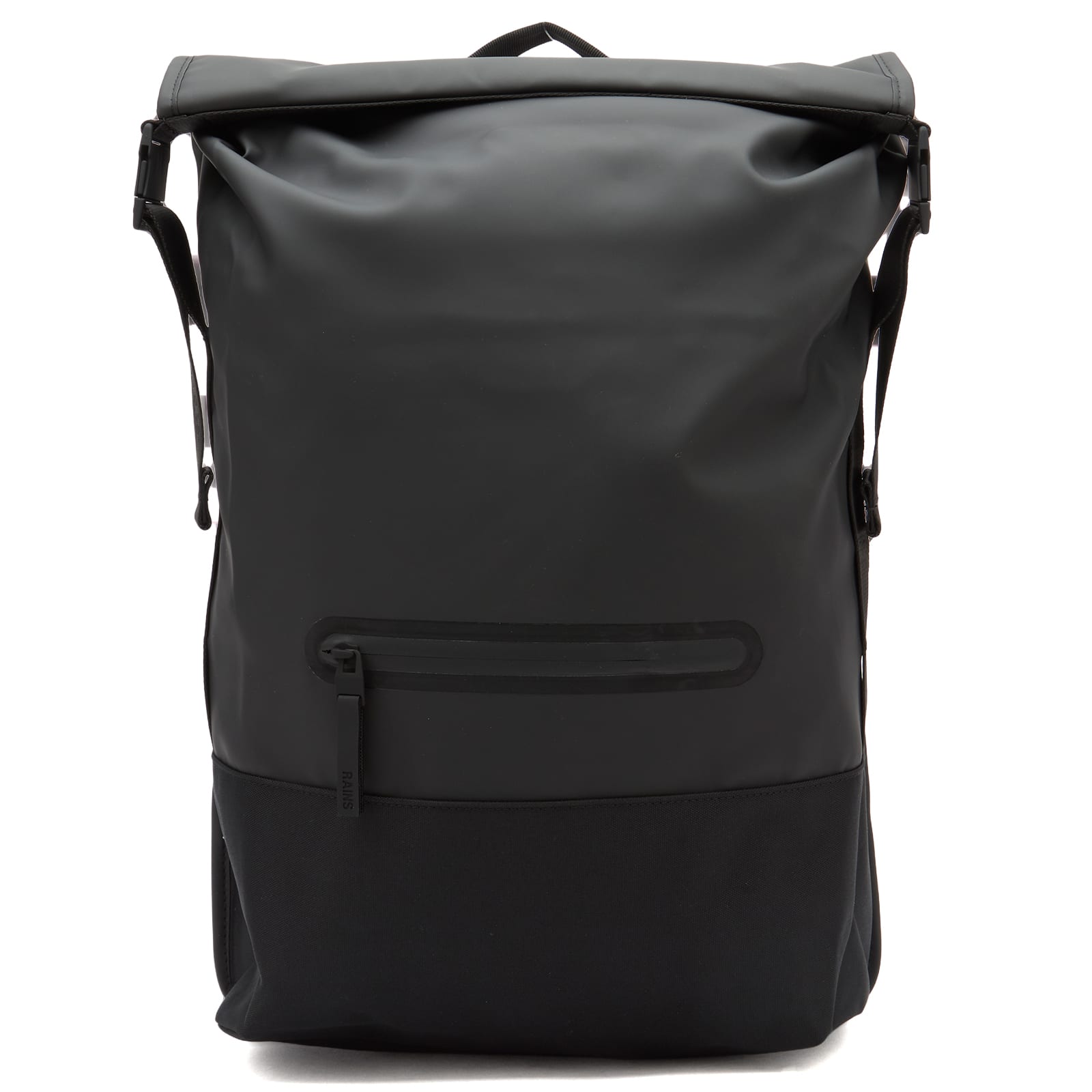 RAINS Men's Trail Rolltop Backpack Black - Curated Menswear