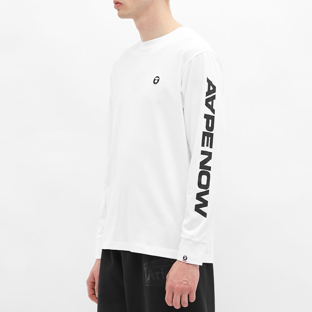 AAPE Long Sleeve Logo Arm Tee White | END. (SG)