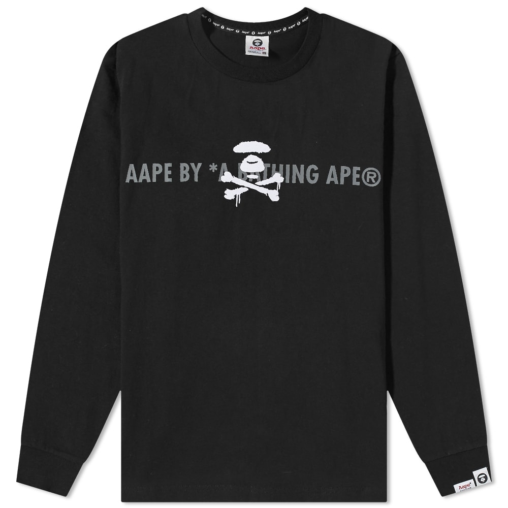 AAPE Long Sleeve Tag T-Shirt Black | END. (US)