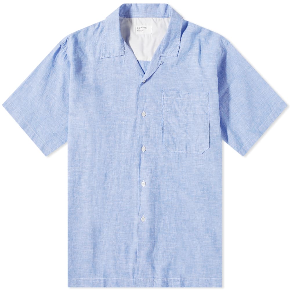 Universal Works Linen Camp Shirt Blue | END. (US)