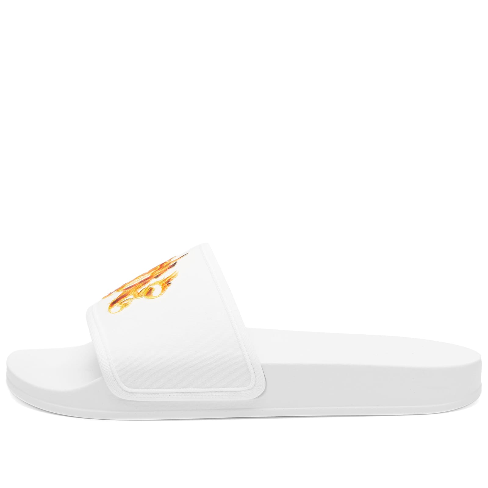 Palm Angels Flame Pool Slider White | END. (US)