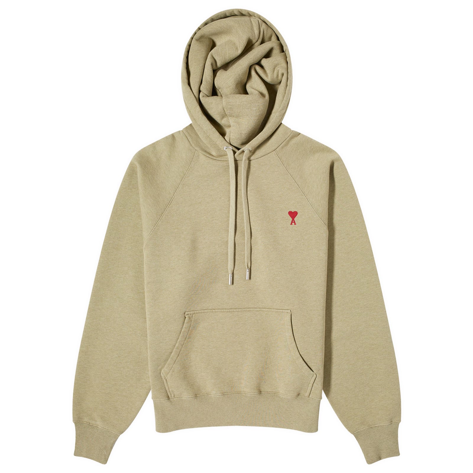 AMI Paris Small A Heart Popover Hoodie Heather Sage | END. (KR)