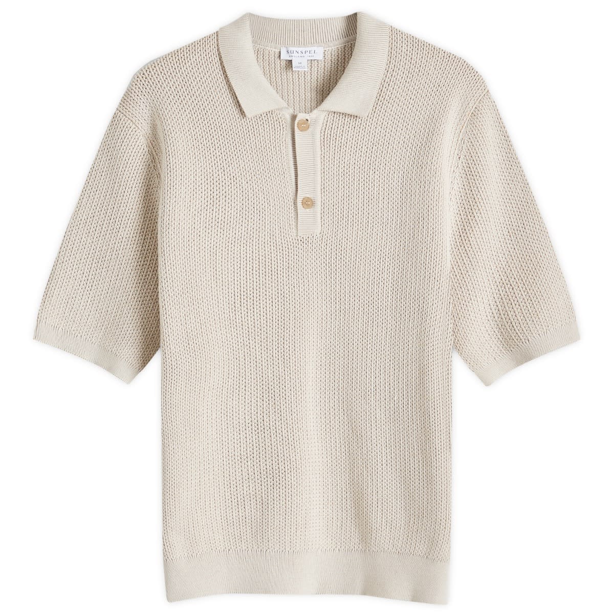 Sunspel Melrose Knitted Polo Shirt Ecru | END. (GB)