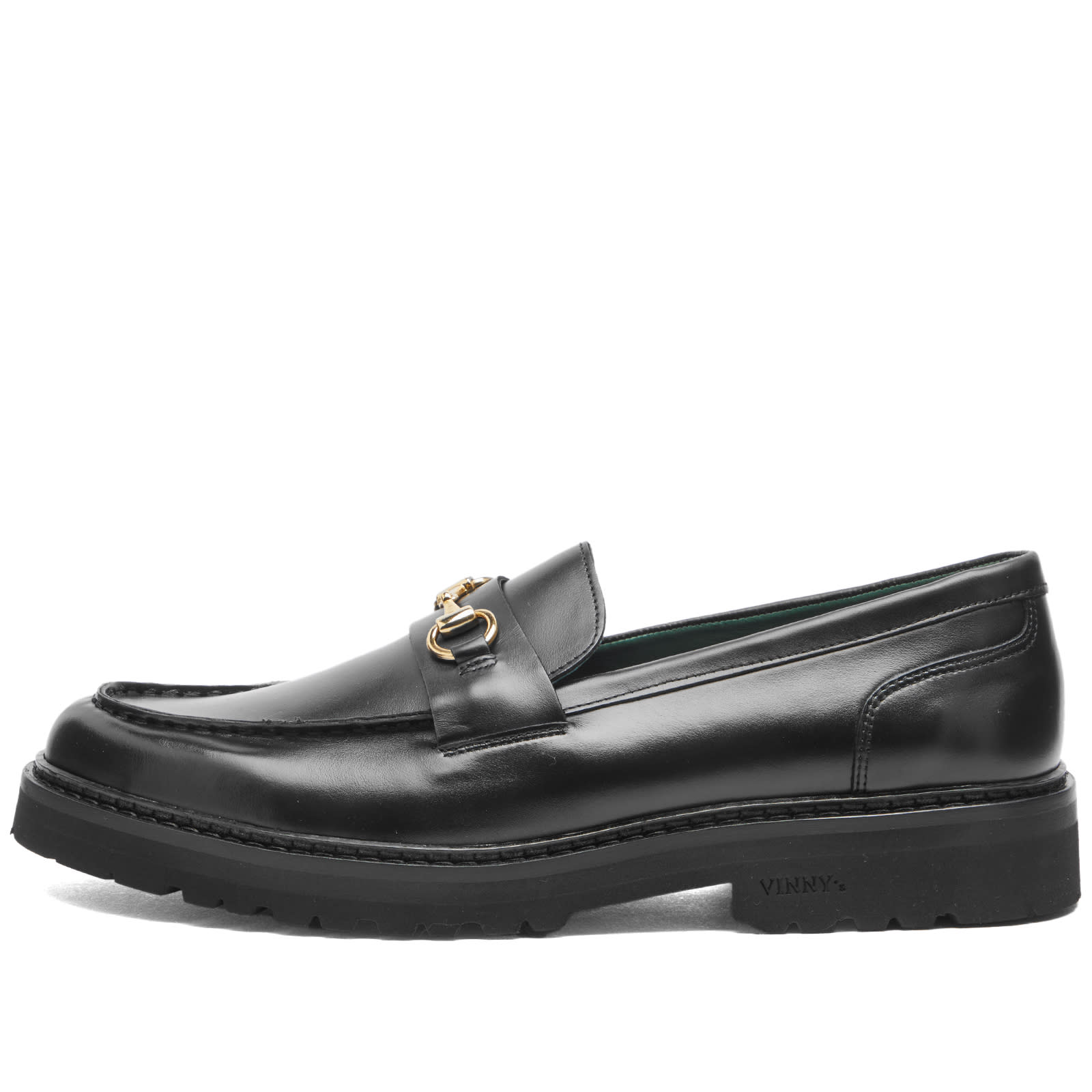 VINNY's Le Club Horsebit Snaffle Loafer Black Crust Leather | END. (AR)