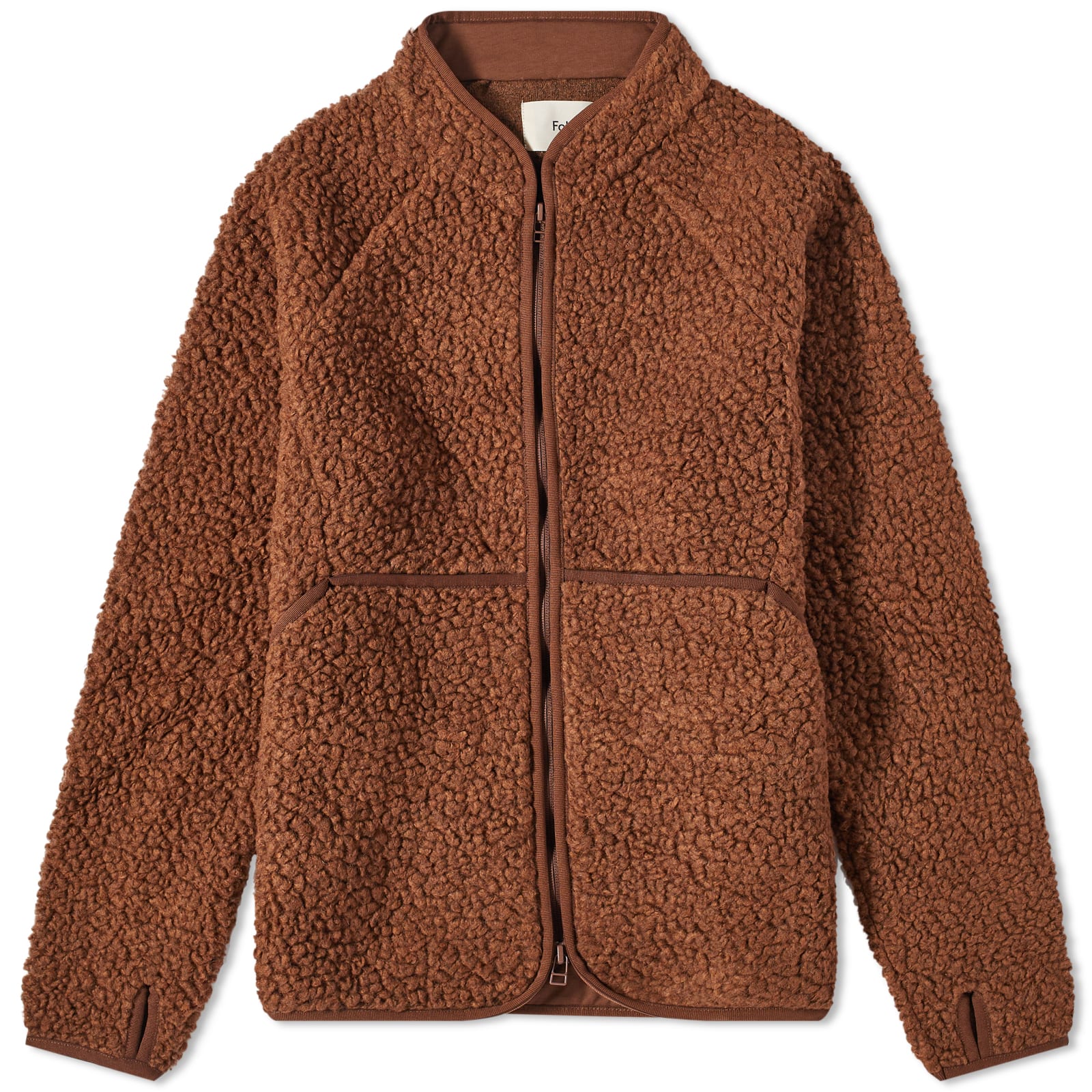 Folk Puzzle Zip Fleece Brown Wool | END. (US)