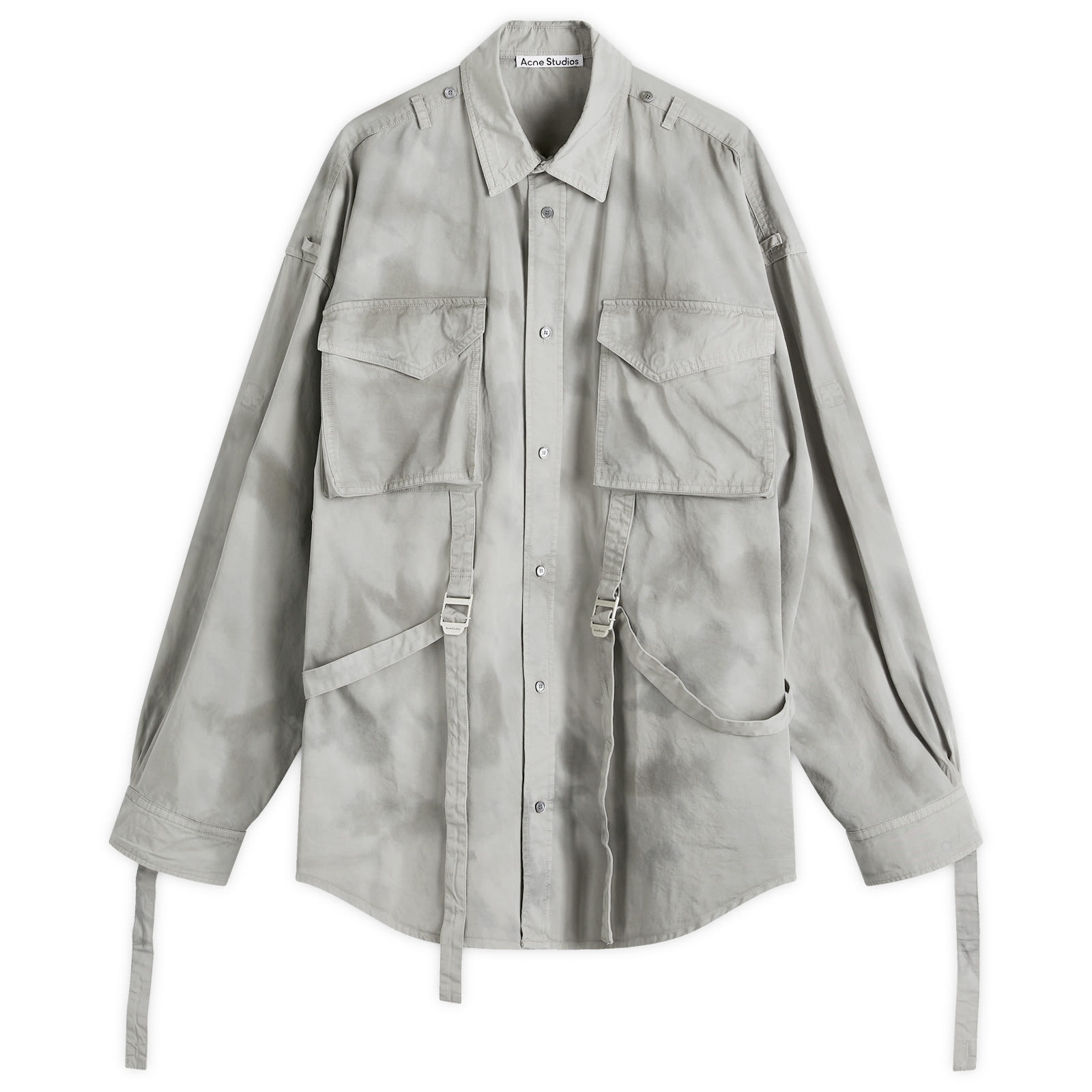 Acne Studios Siguel Cotton Twill Overshirt Mid Grey | END. (GB)
