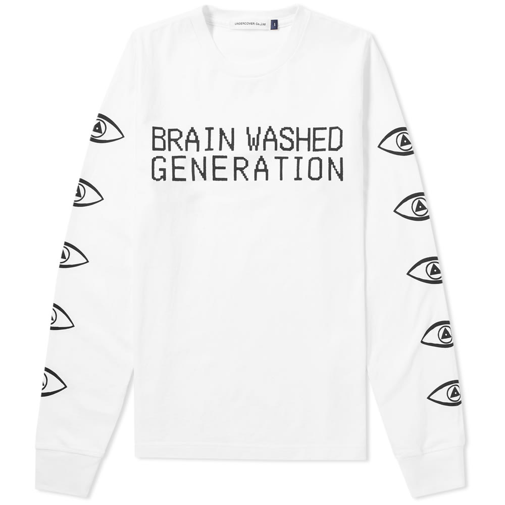 Undercover Long Sleeve Brain Washed Generation Tee White END US undercover-long-sleeve-brain-washed-generation-tee-white-end-us