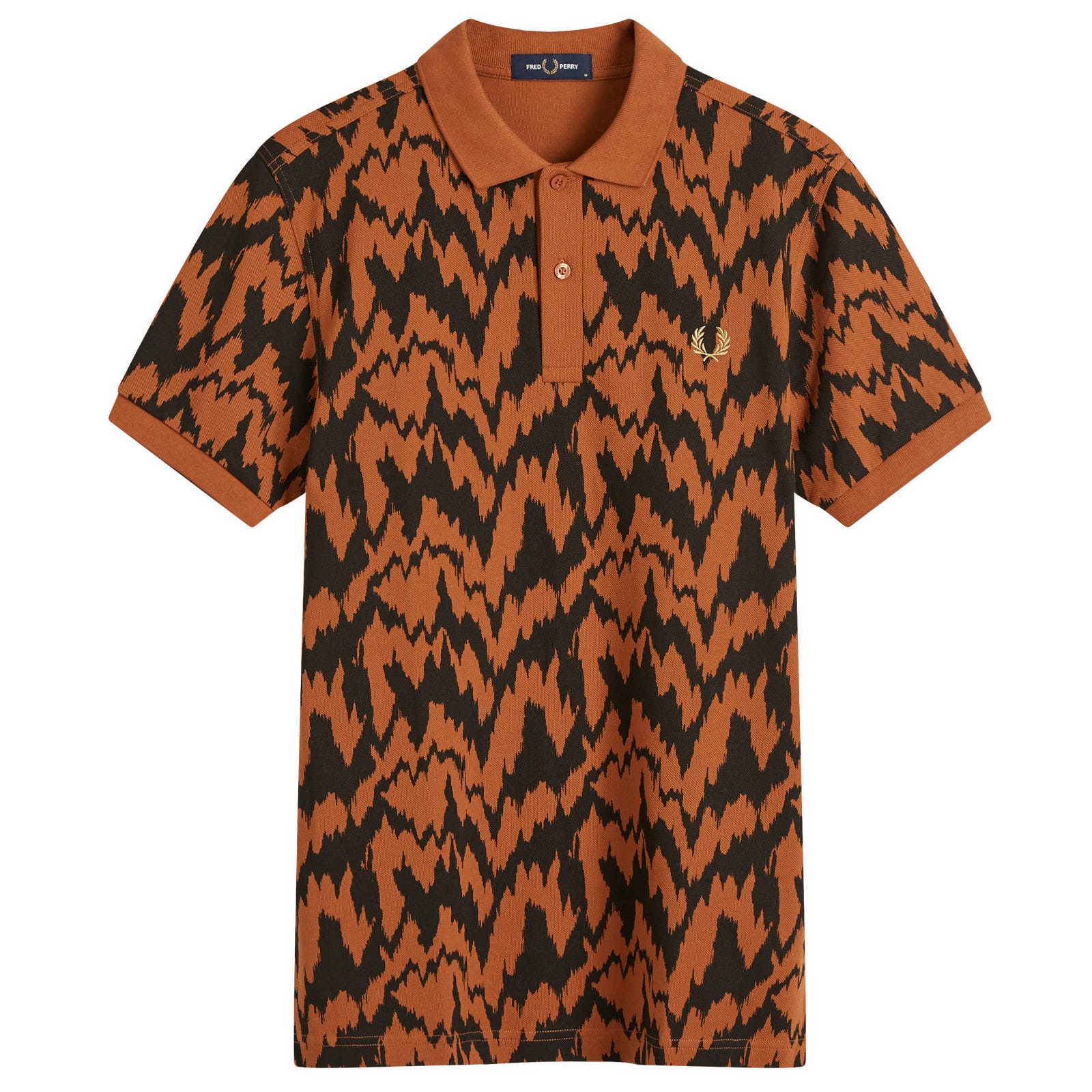 Fred Perry Animal Print Polo Marmalade & Black | END. (US)