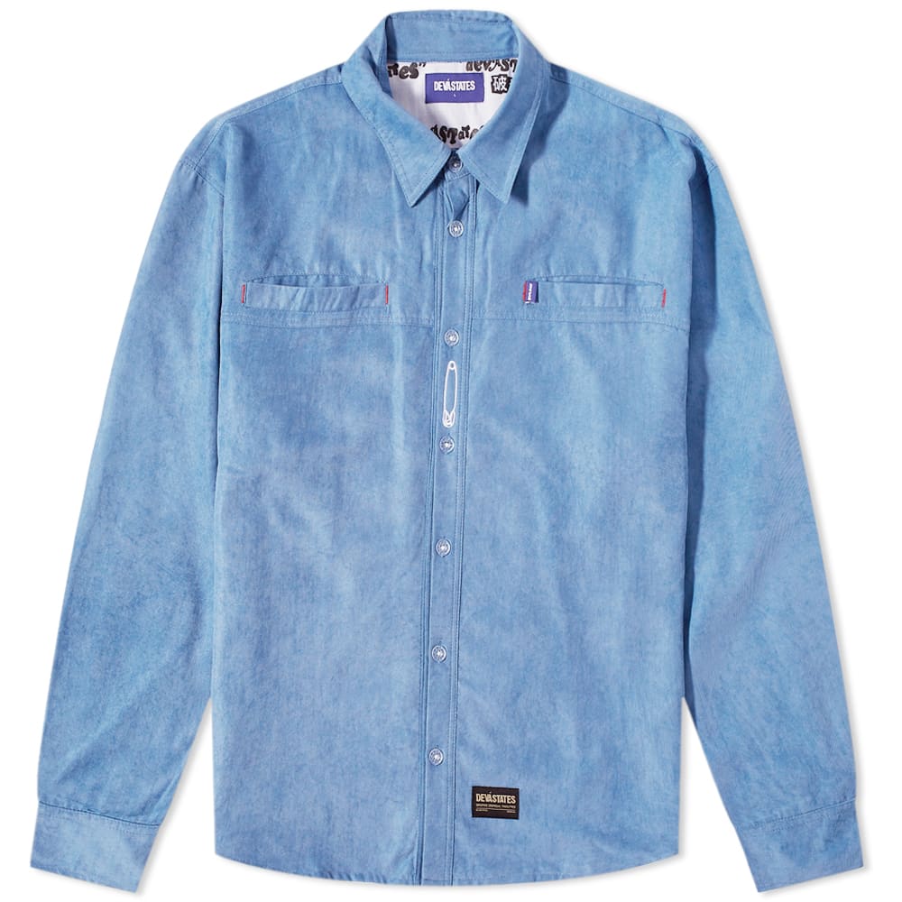 Deva States Orb Corduroy Overshirt Washed Blue | END. (ES)