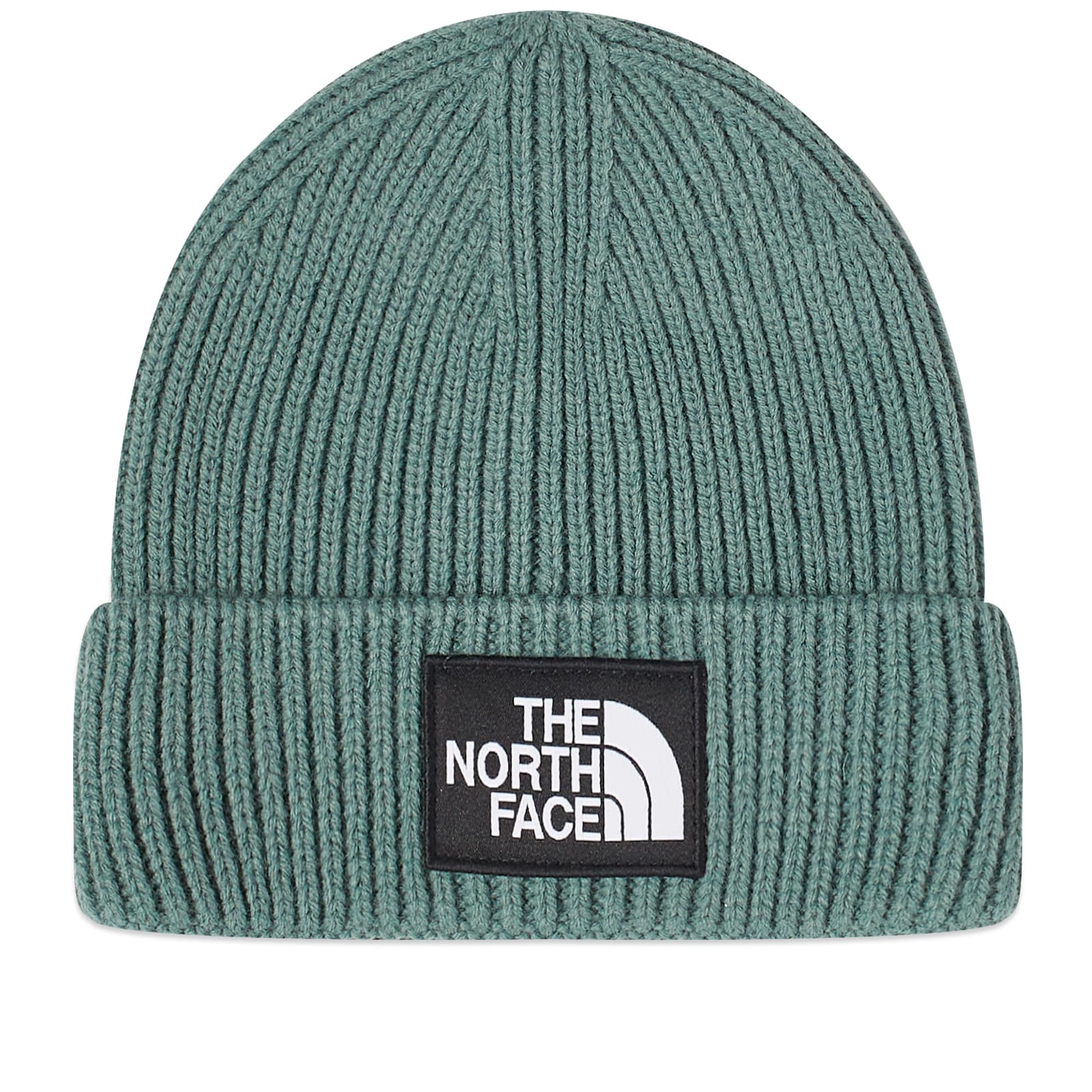 The North Face Logo Box Cuffed Beanie Dark Sage | END. (GB)