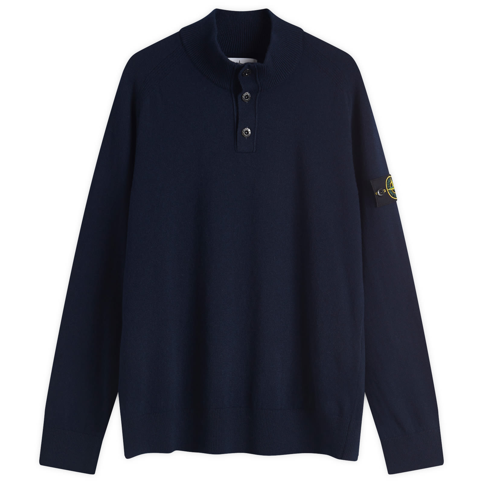 Stone Island Geelong Wool Half Button Knit Navy Blue | END. (GB)