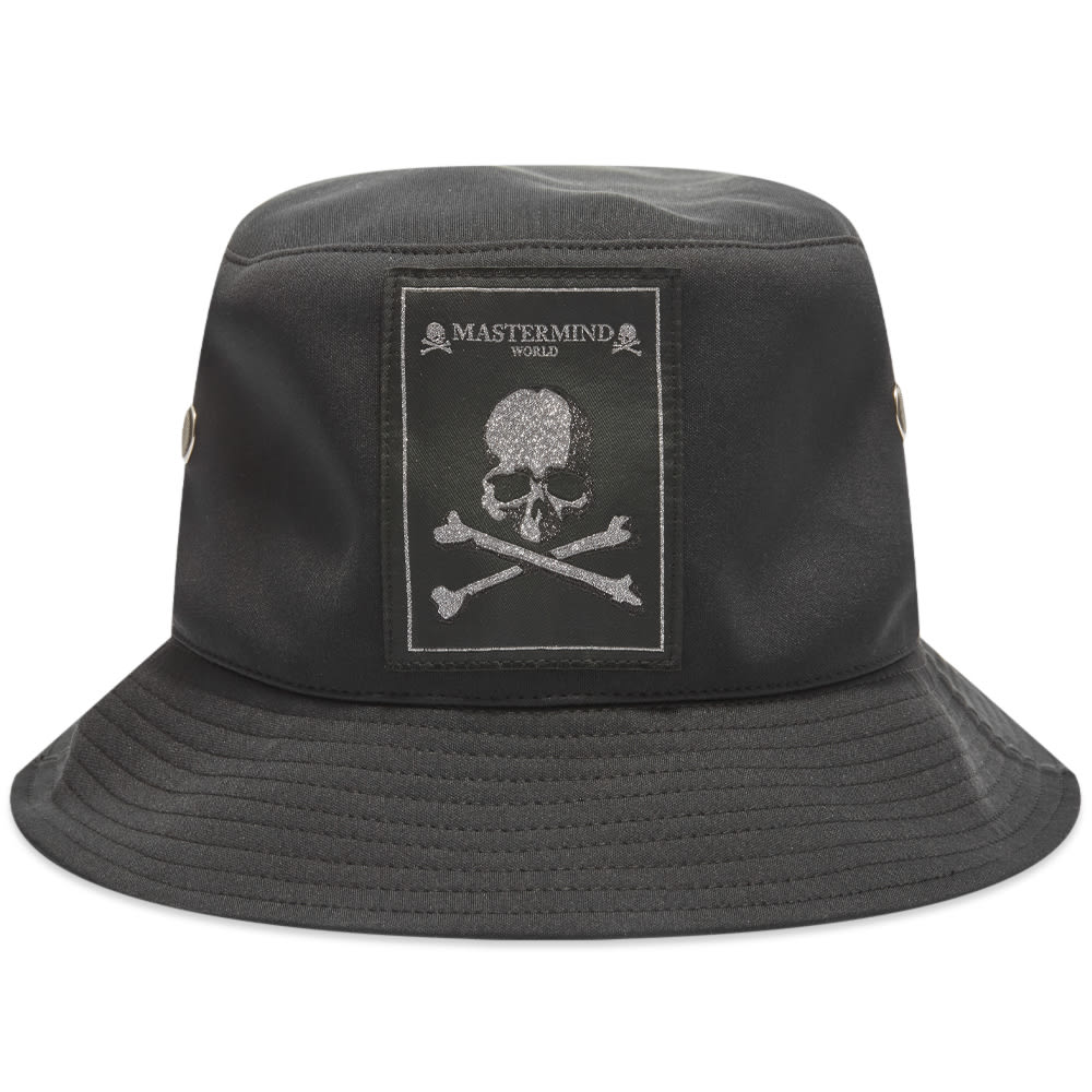 MASTERMIND WORLD Woven Label Bucket Hat Black | END. (US)